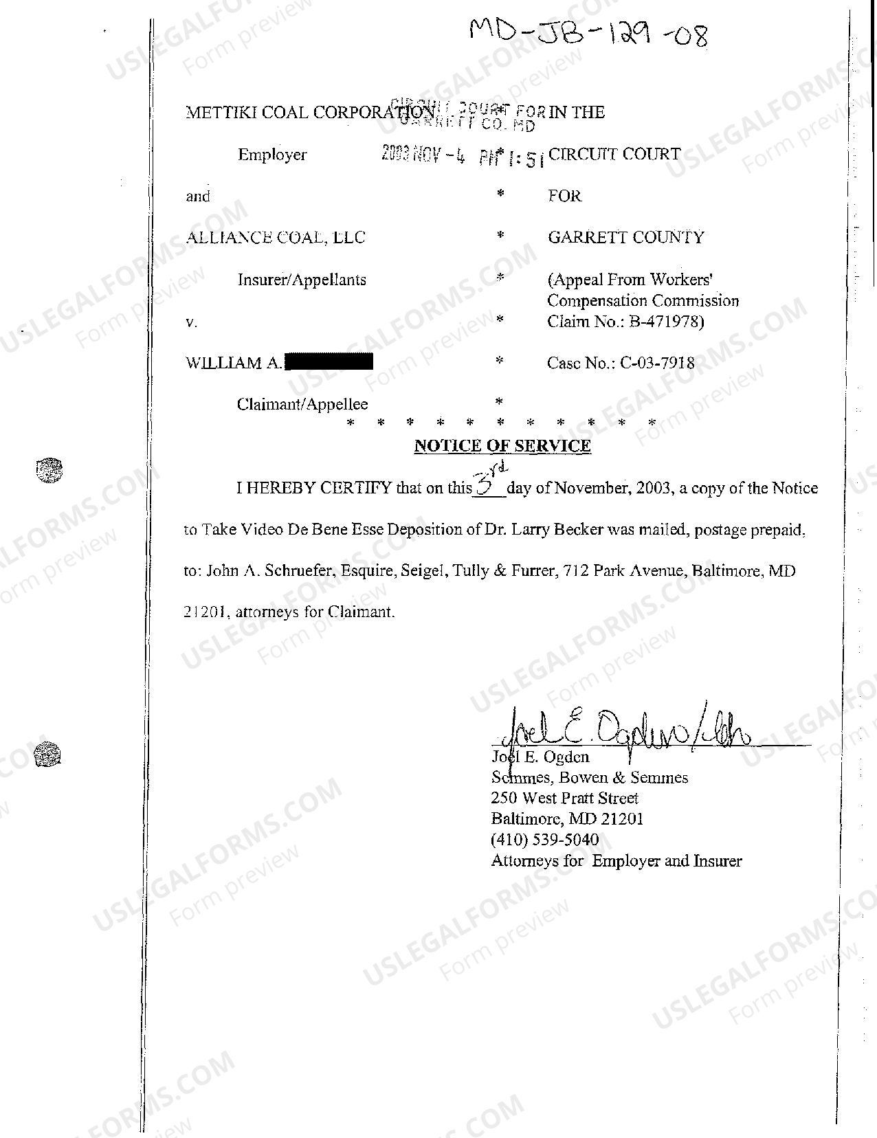 Maryland Notice of Service | US Legal Forms