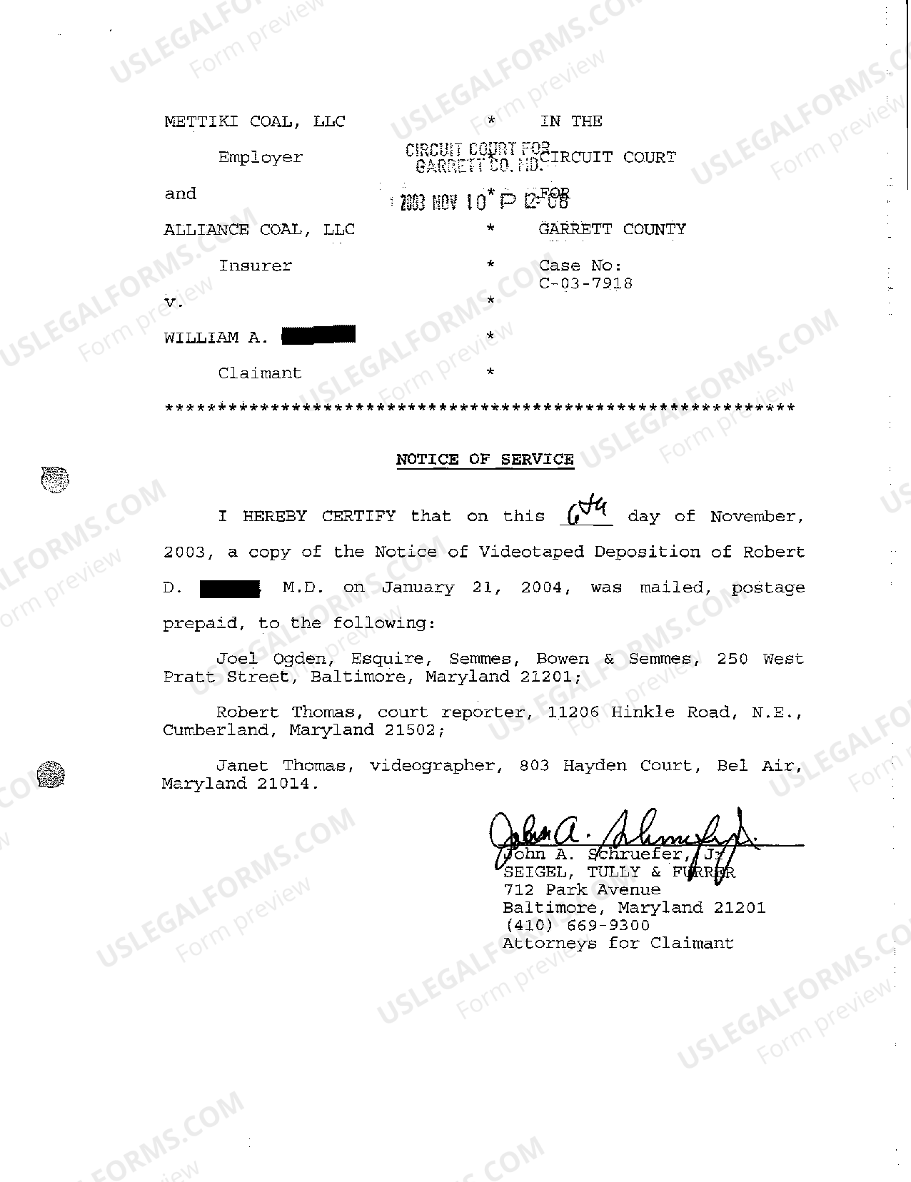 Maryland Notice of Service | US Legal Forms