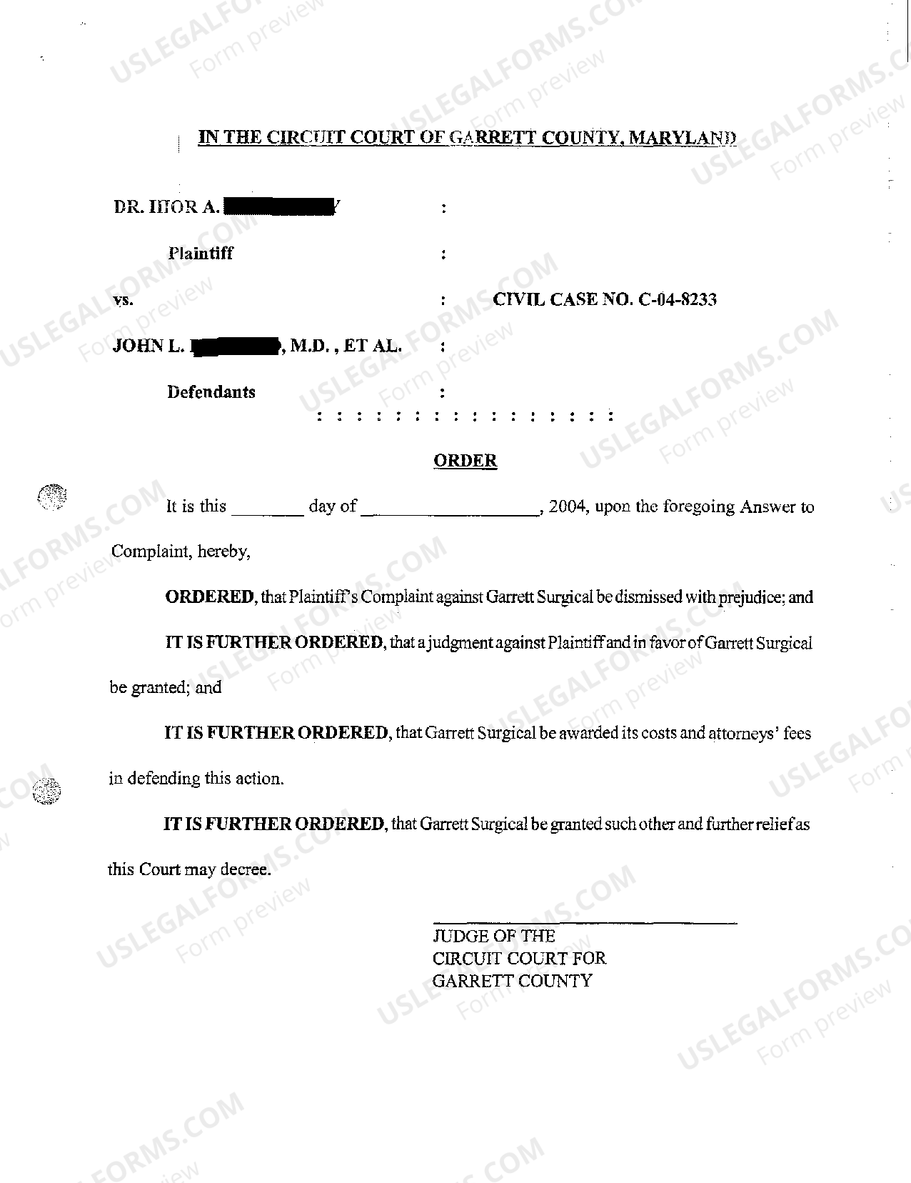 Maryland Answer to Complaint and Crossclaim | US Legal Forms