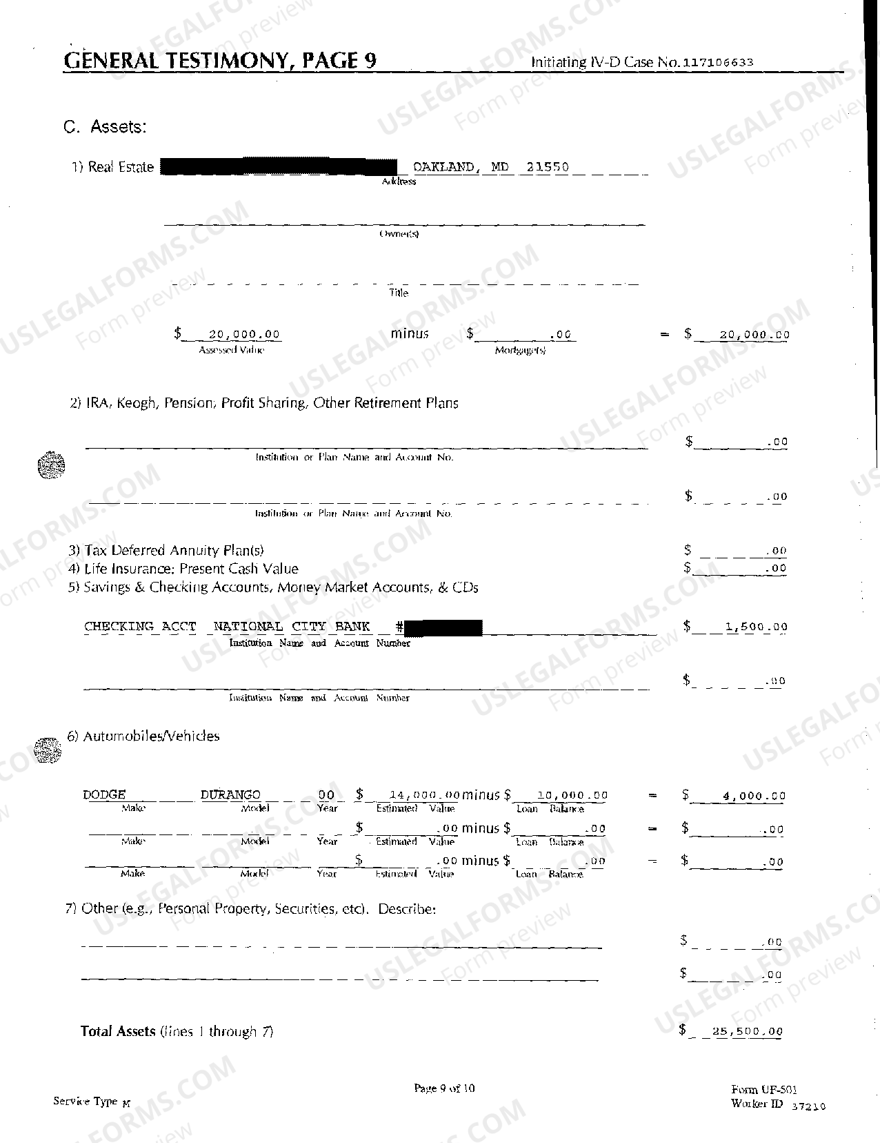 General Testimony For Child Support Withholding Order | US Legal Forms