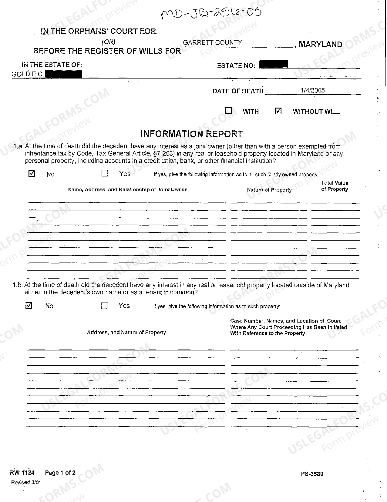Maryland Information Report | US Legal Forms