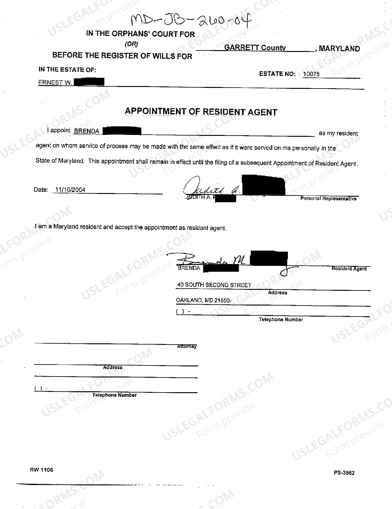 Maryland Appointment of Resident Agent - Appointment Of Resident Agent ...