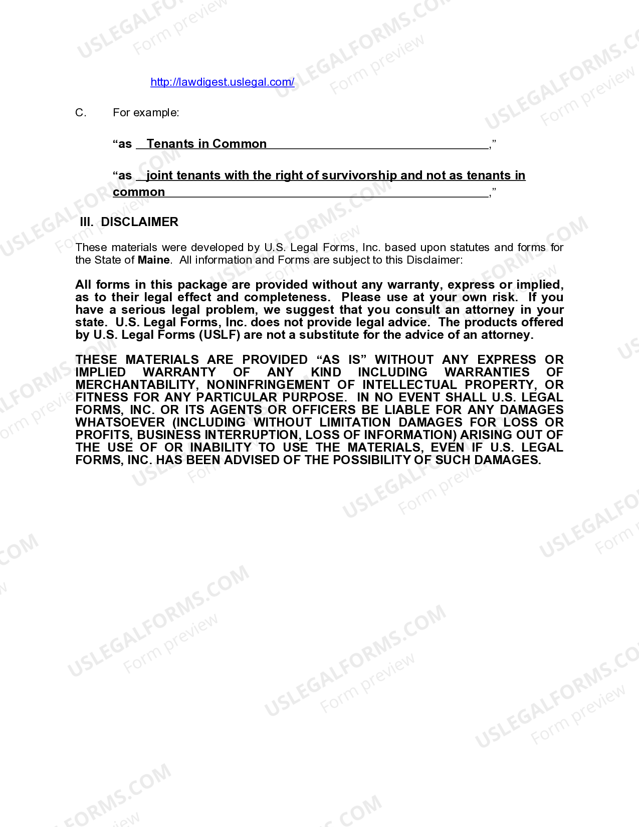 Maine Quitclaim Deed from Husband and Wife, or Two Individuals to ...