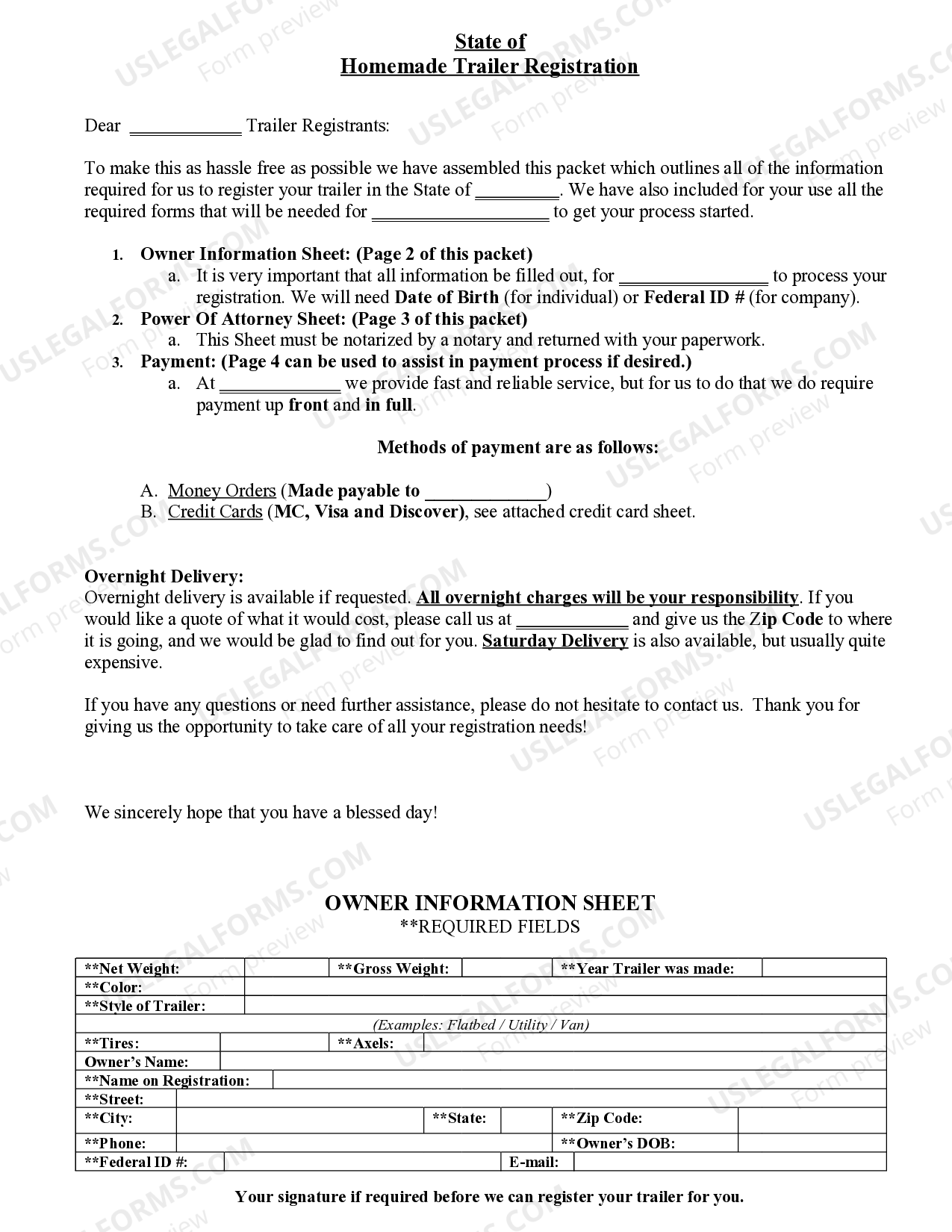 Maine Homemade Trailer Registration | US Legal Forms