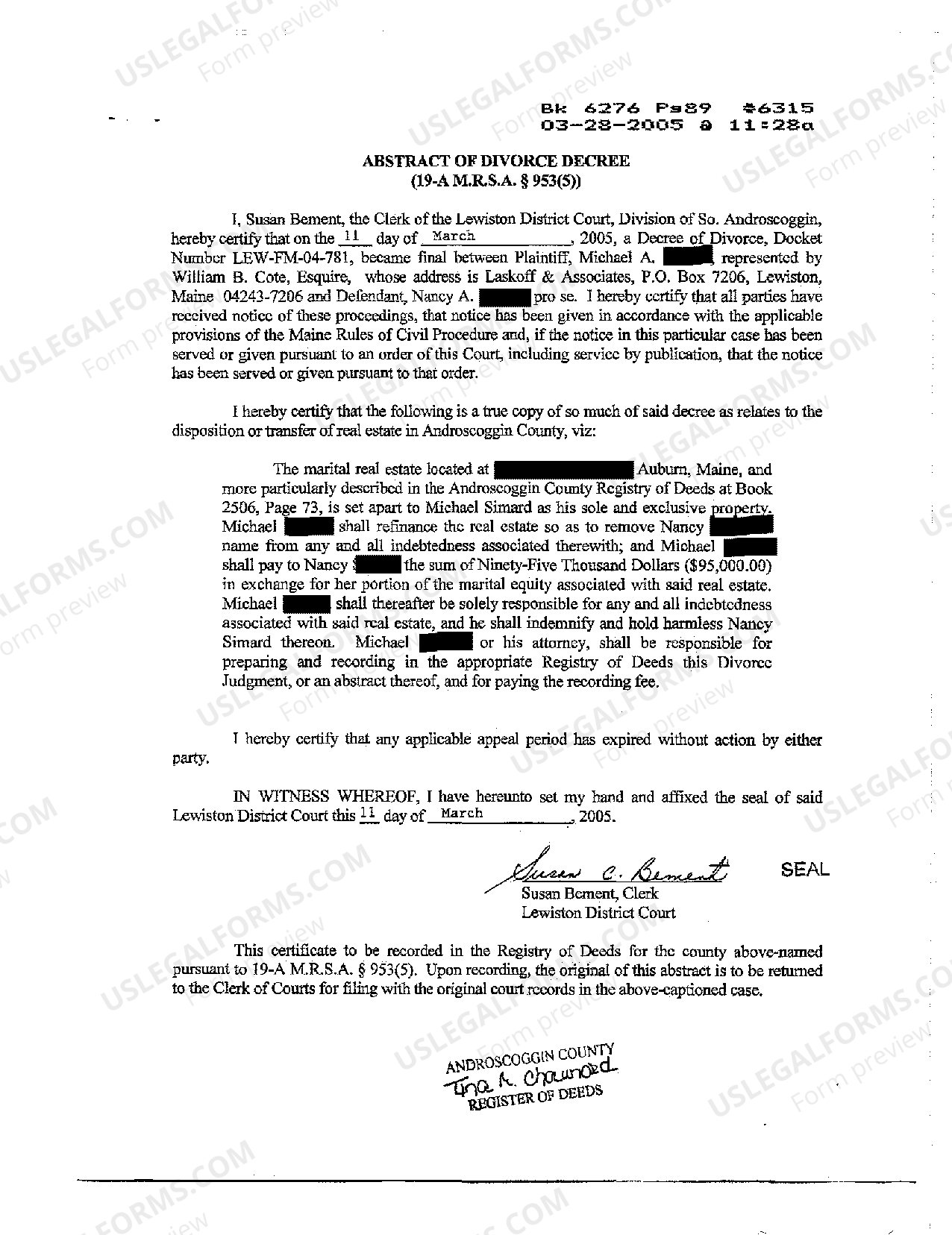 Maine Abstract of Divorce Decree - What Does A Divorce Decree Look Like ...