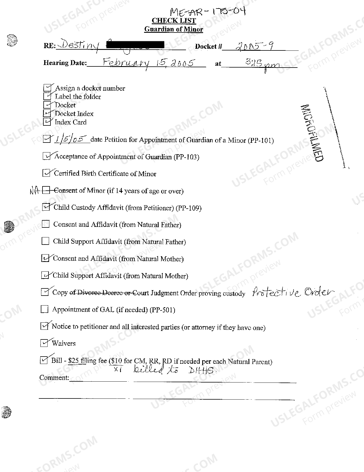 Maine Guardian of Minor Check List | US Legal Forms