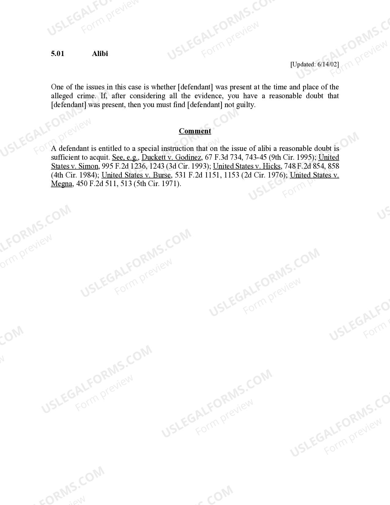 Maine Alibi | US Legal Forms