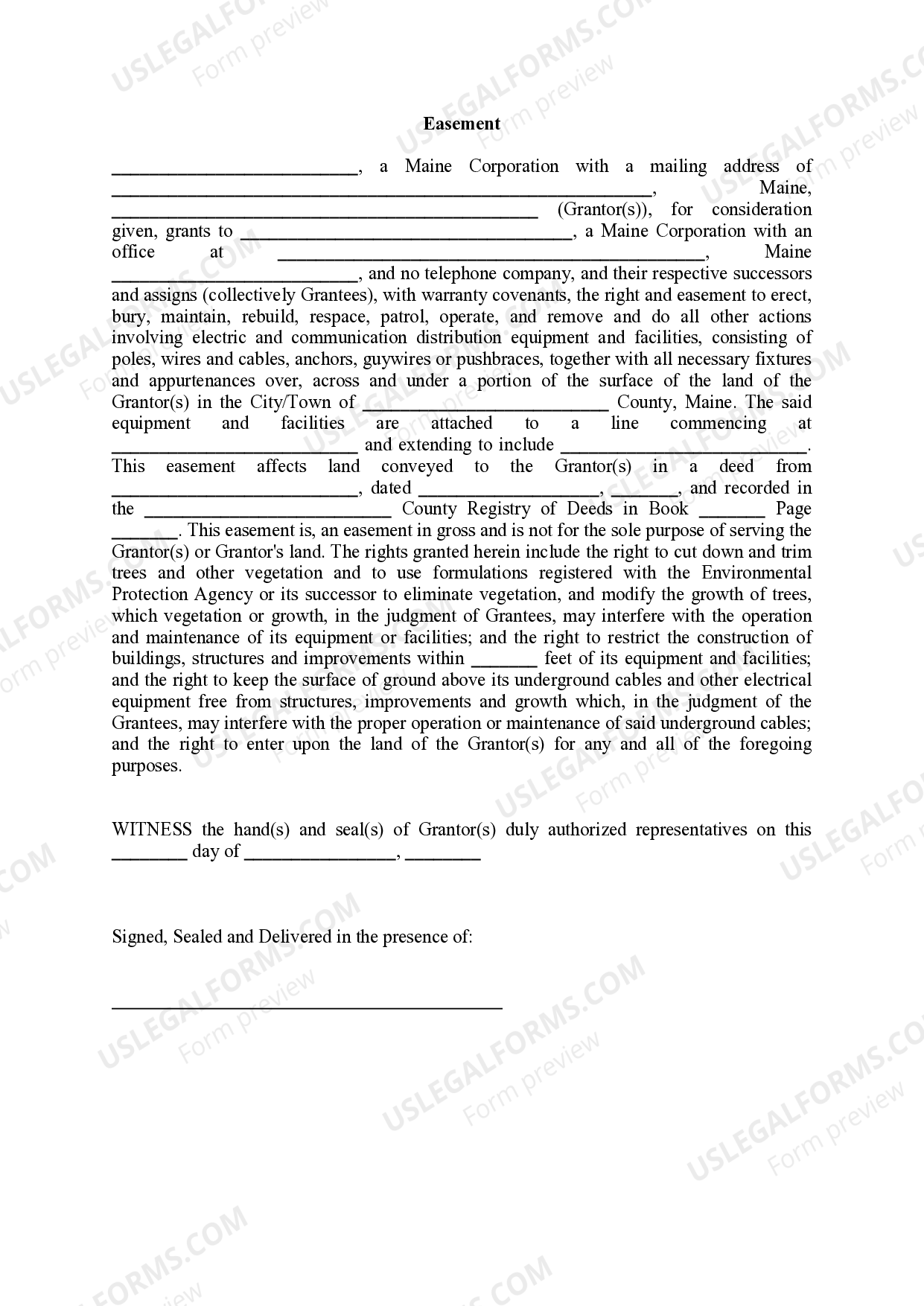 Maine Easement - Maine Easement Form | US Legal Forms