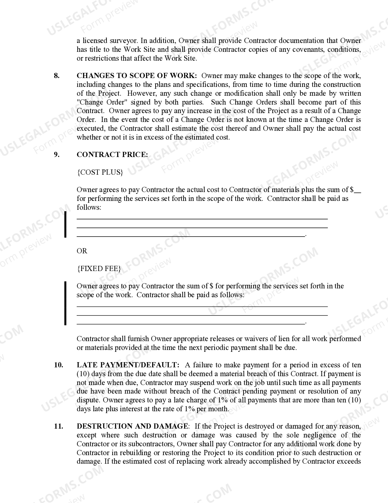 Michigan Paving Contract for Contractor | US Legal Forms