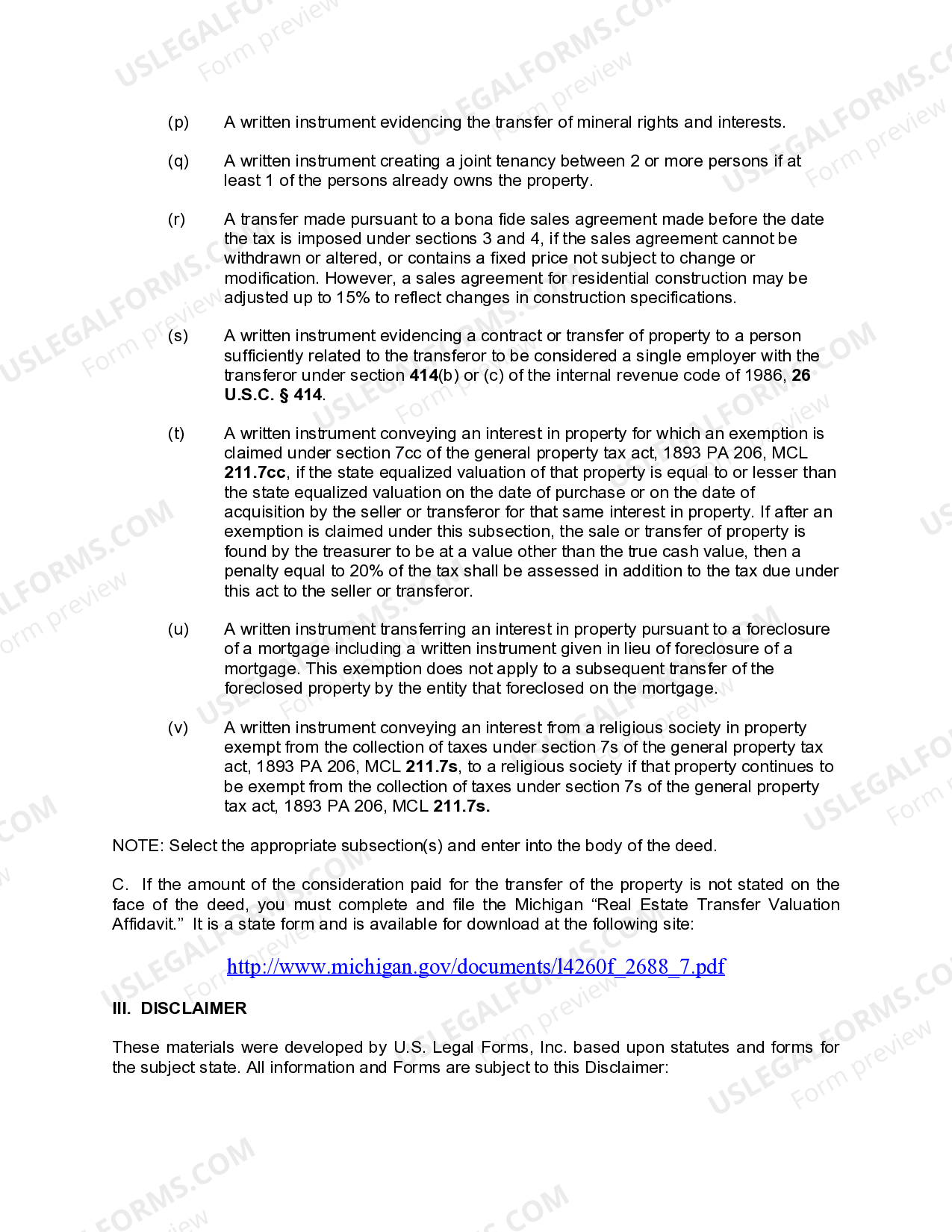 Michigan Quitclaim Deed from Individual Grantor to Two Individual ...