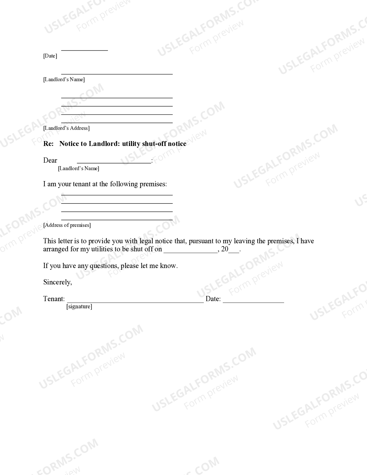 Michigan Letter from Tenant to Landlord - Landlord Letter To Tenant ...