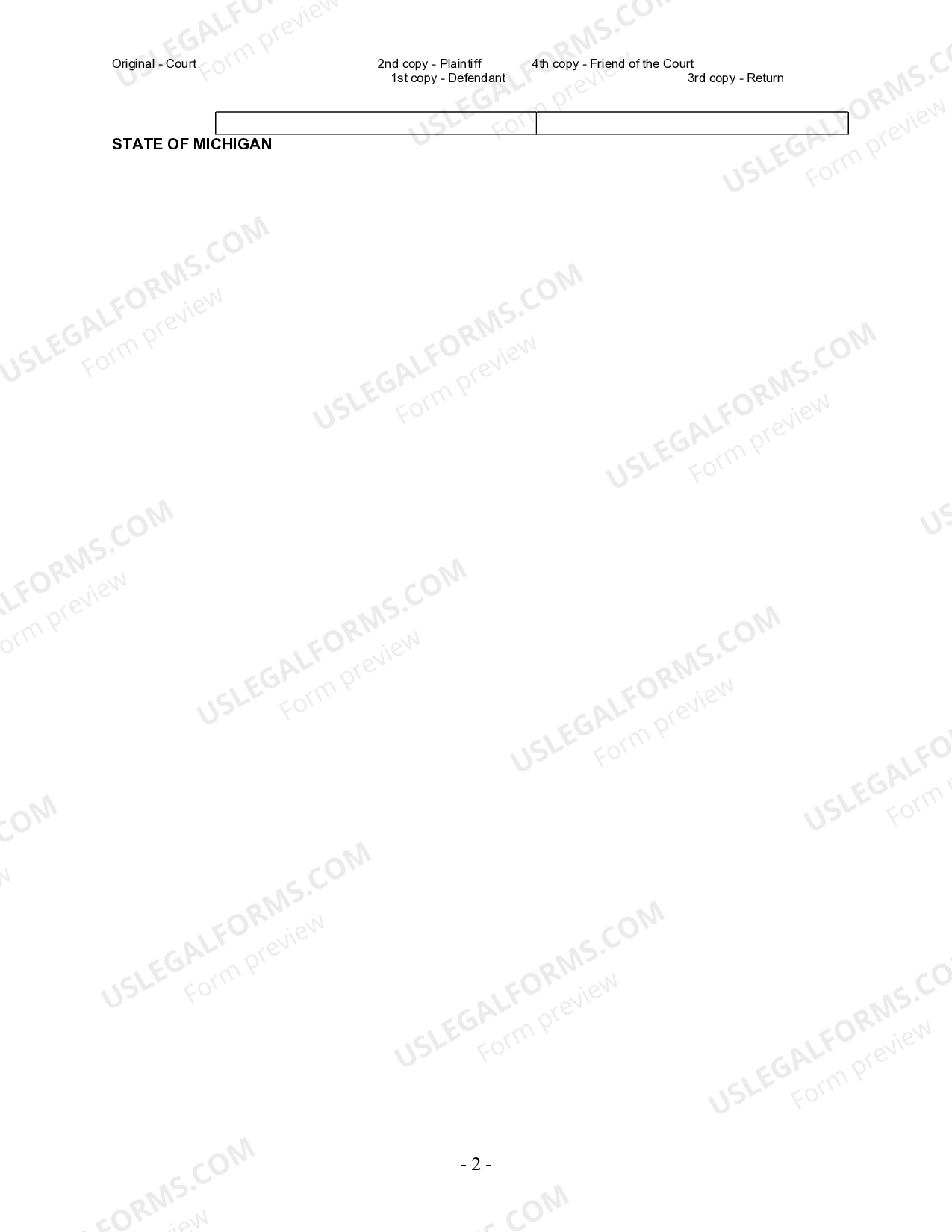 Michigan Complaint for Divorce for People with No Children | US Legal Forms