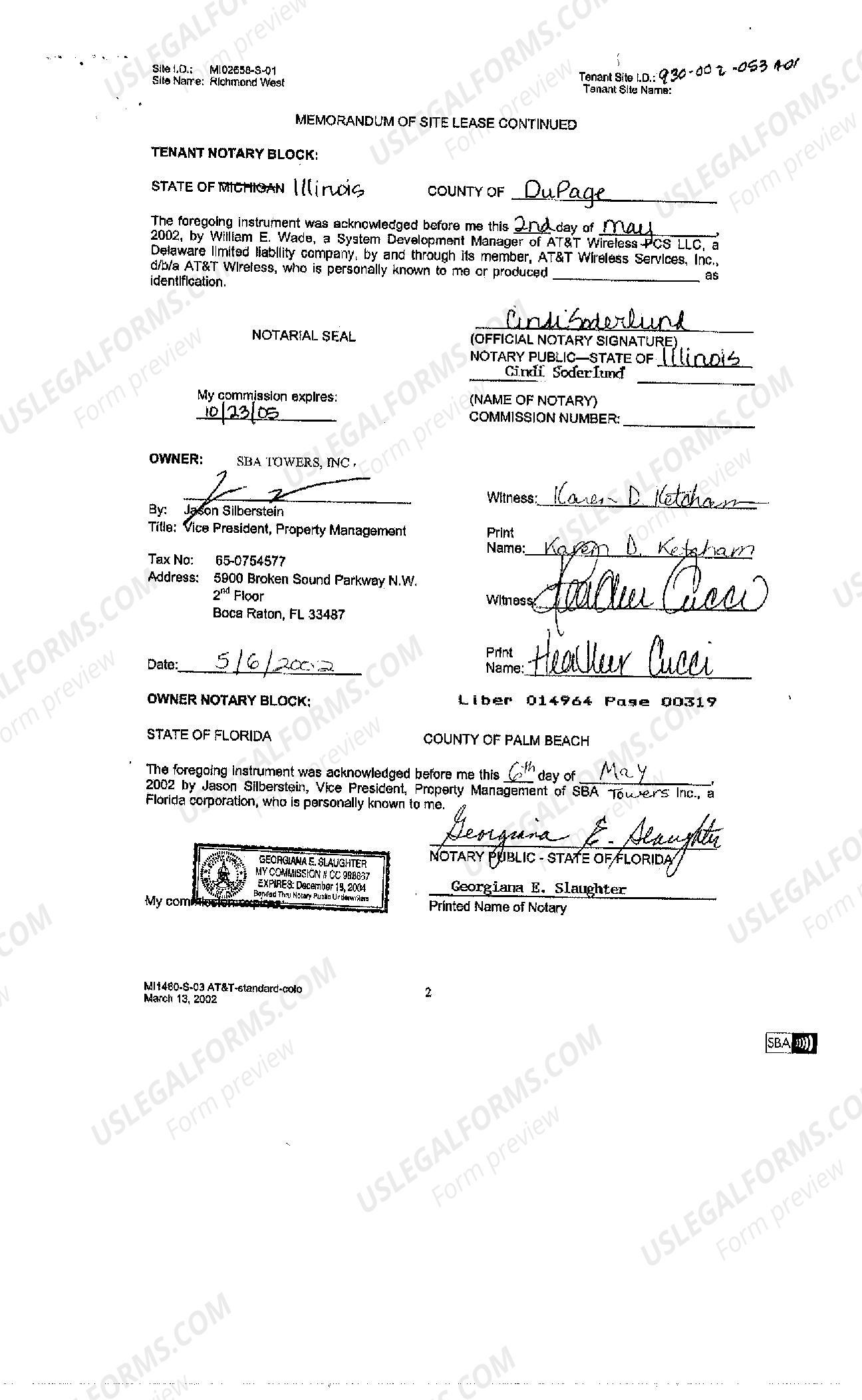 Michigan Memorandum of Site Lease | US Legal Forms
