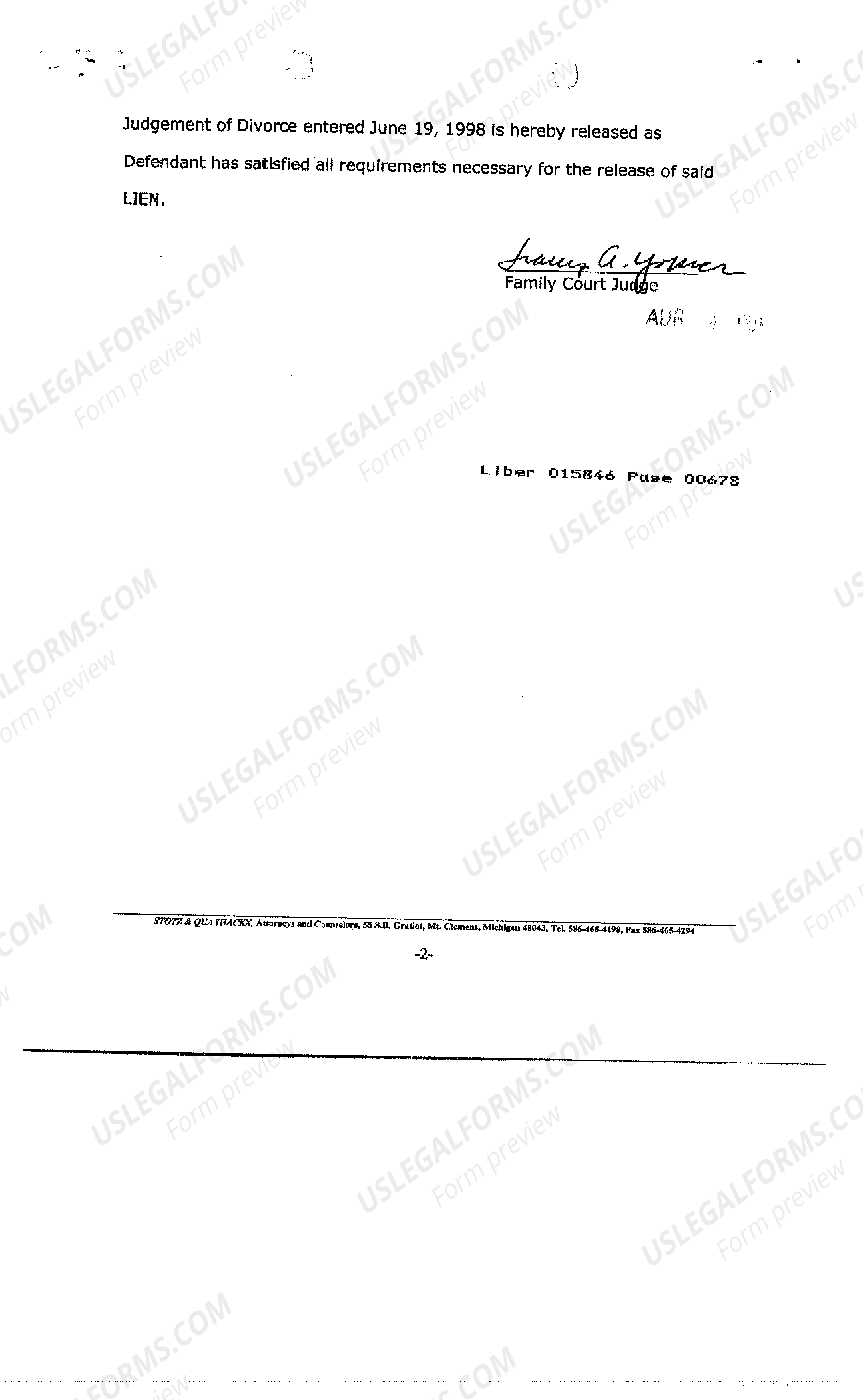 Release Of Lien Michigan Withdrawal US Legal Forms Release Of Lien Michigan Withdrawal US Legal Forms
