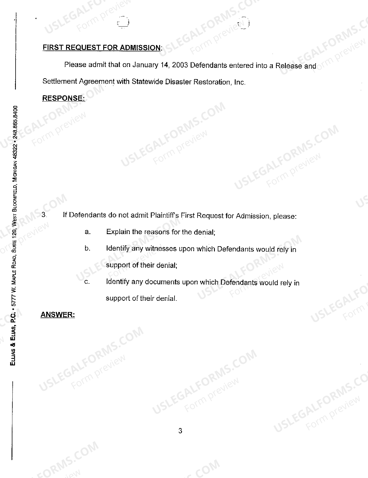 Michigan Plaintiff's First Interrogatories And Request for Admissions ...