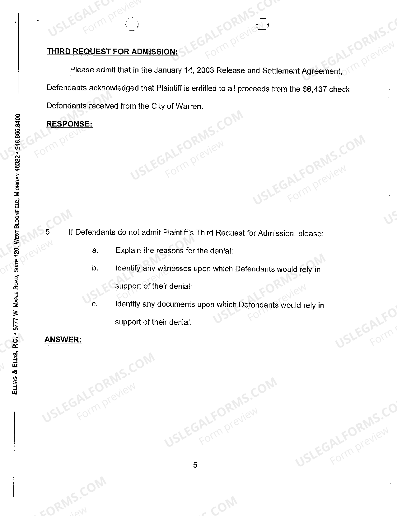 Michigan Plaintiff's First Interrogatories And Request for Admissions ...