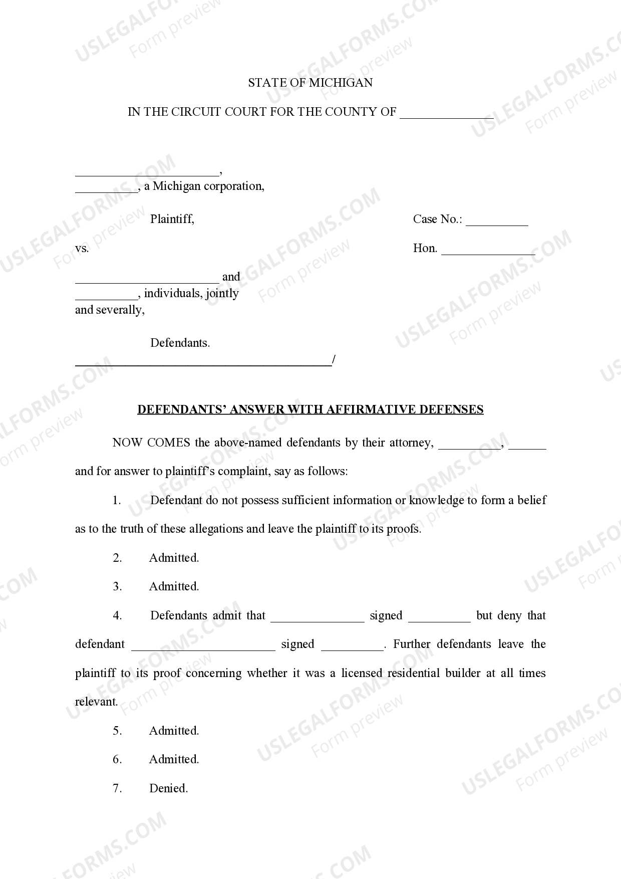 Michigan Defendants’ Answer with Affirmative Defenses - Michigan ...