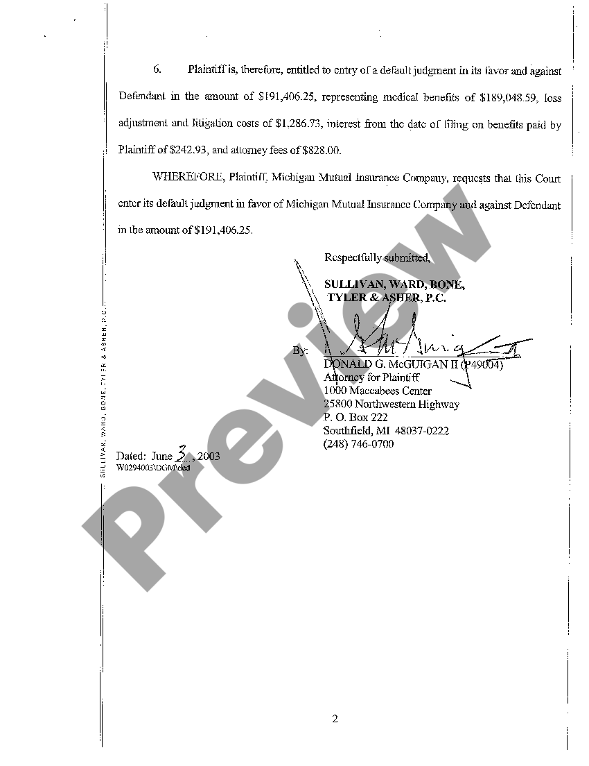 Ann Arbor Michigan Plaintiff s Motion For Entry Of Default Judgment ann-arbor-michigan-plaintiff-s-motion-for-entry-of-default-judgment