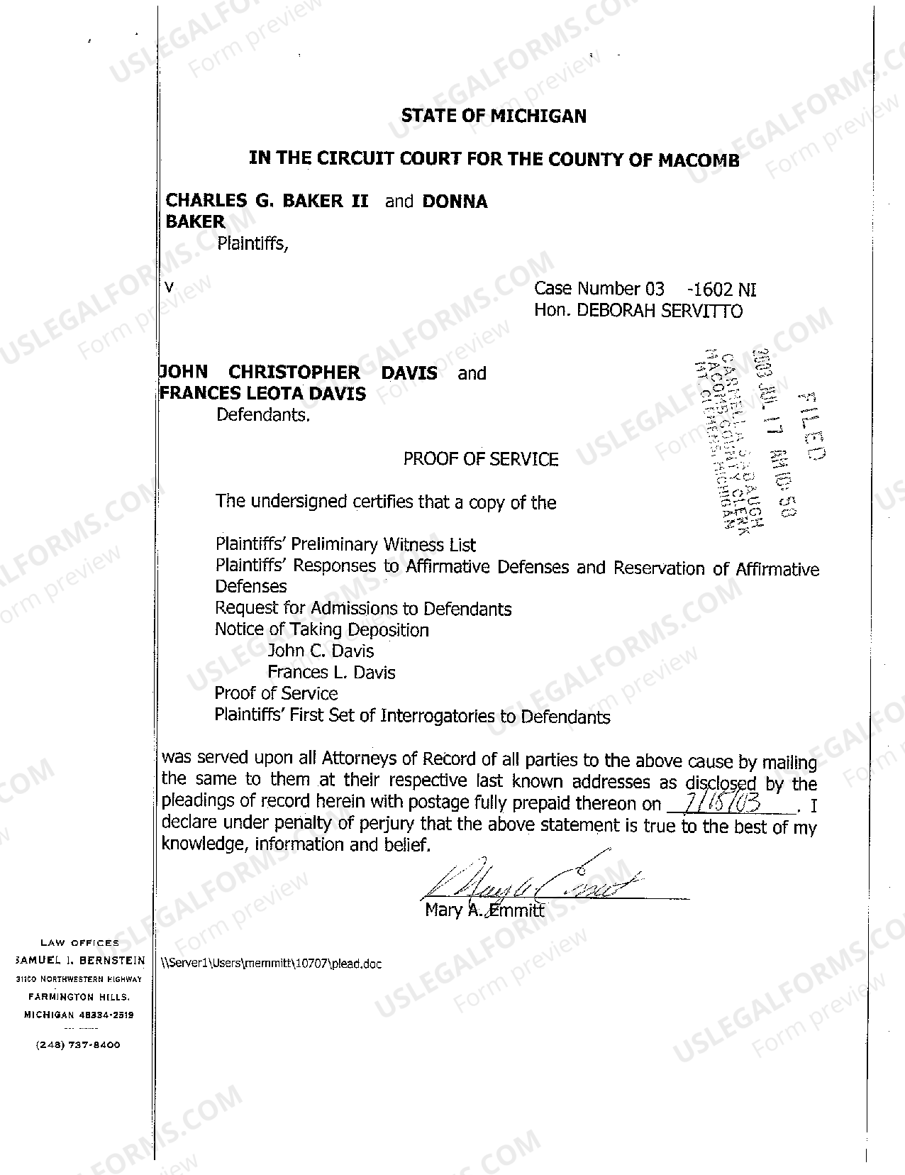 Michigan Notice of Taking Deposition | US Legal Forms