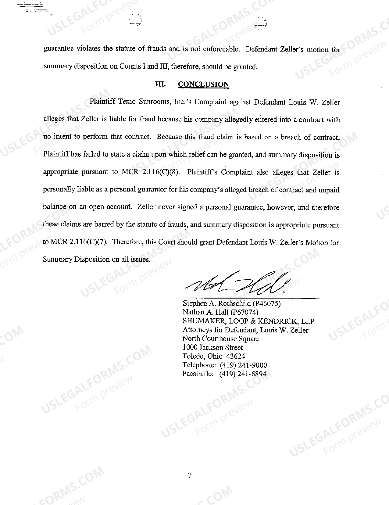 Lansing Michigan Defendant's Motion for Summary Disposition And ...