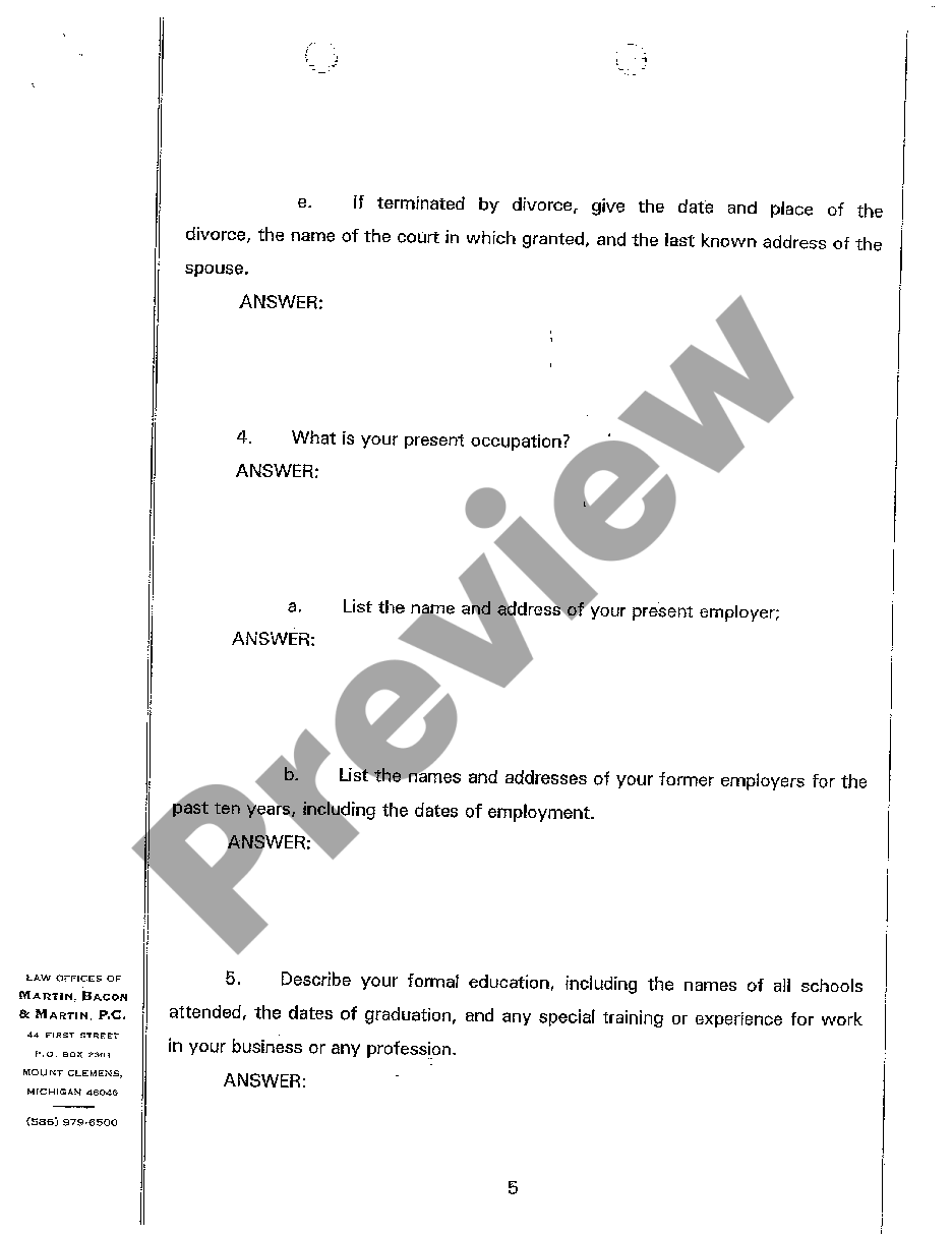 Michigan Defendant's Interrogatories to Plaintiff - Sample ... Michigan Defendant's Interrogatories to Plaintiff - Sample ...