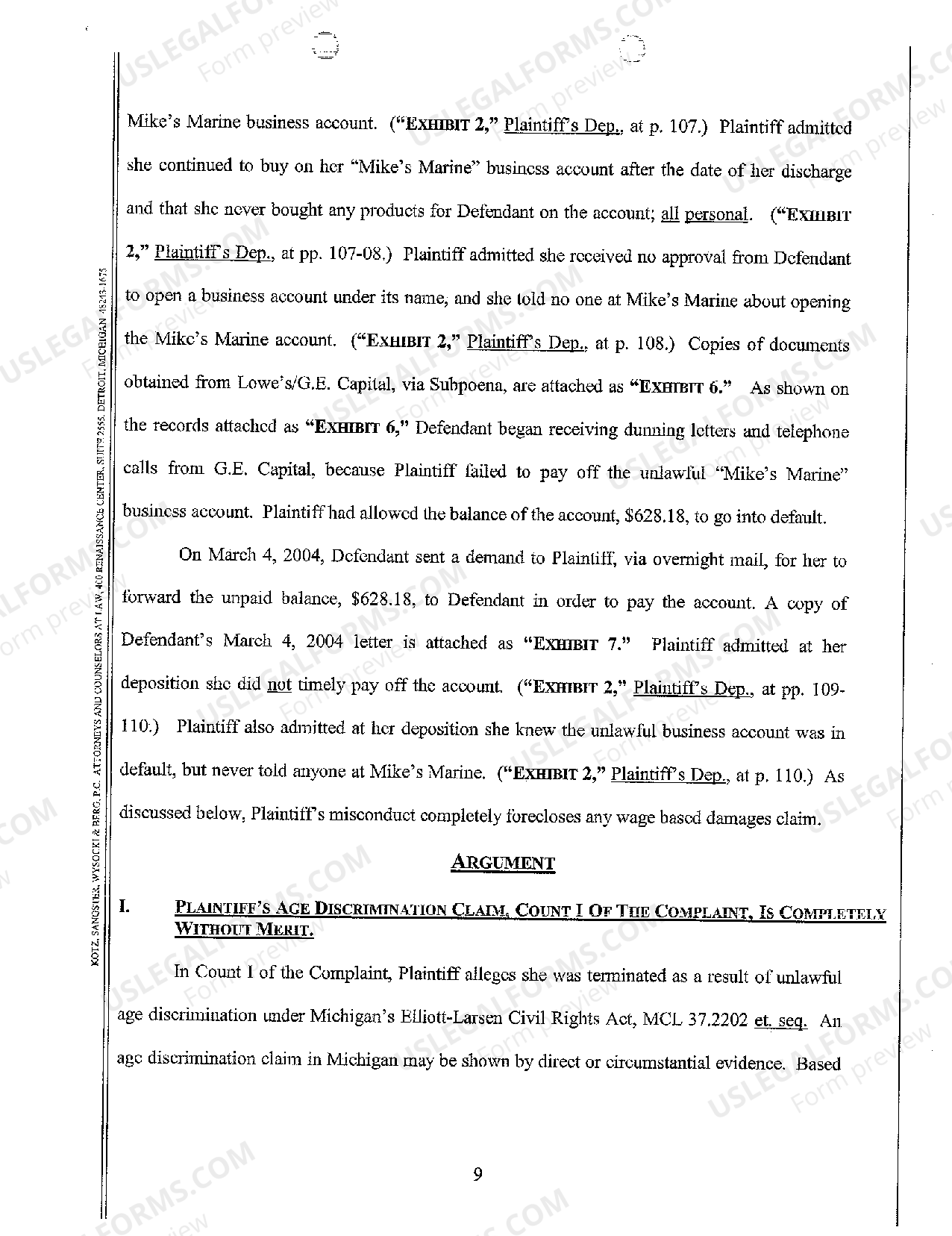 Michigan Brief In Support of Motion for Summary Disposition - Motion ...
