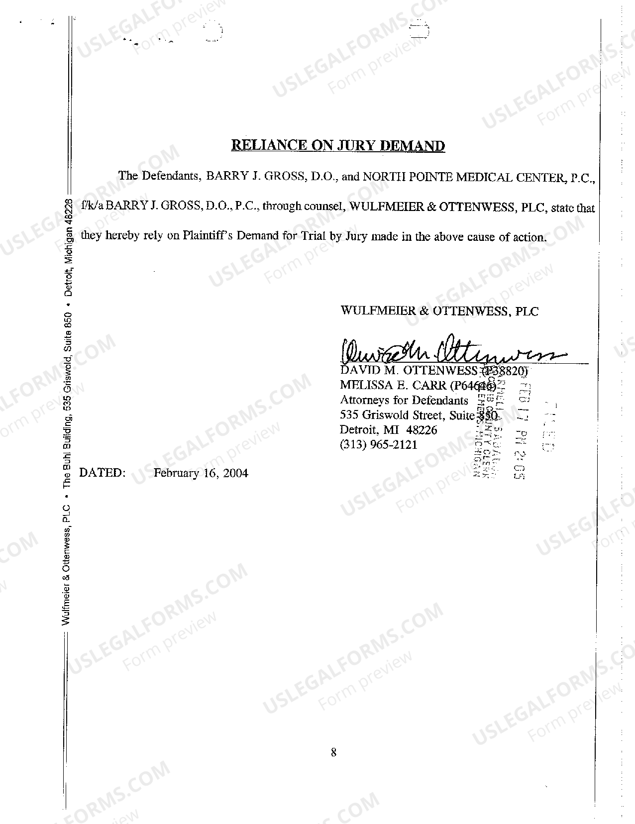 Michigan Defendants' Answer to Plaintiff's Complaint - Sample Answer To ...