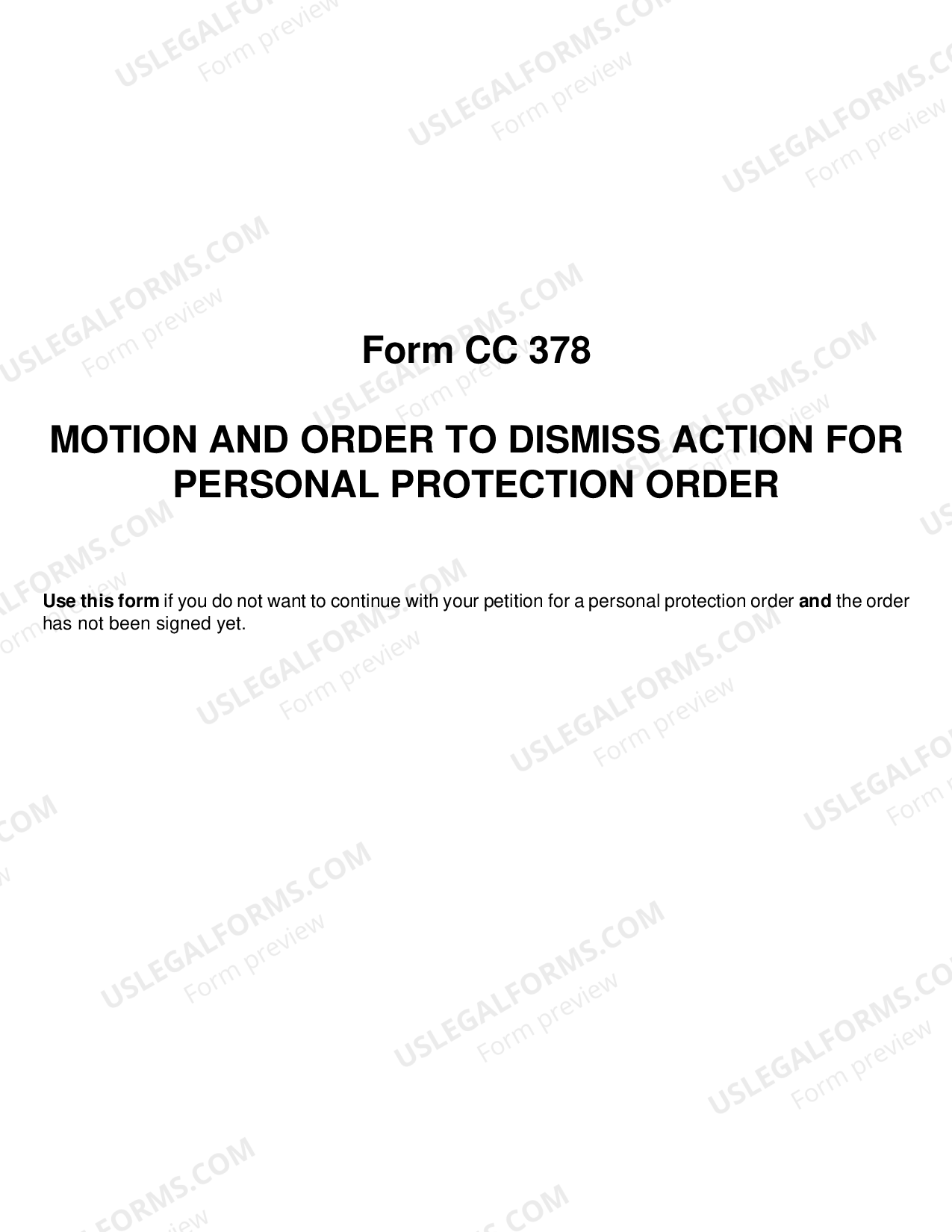 Michigan Motion and Order to Dismiss Action for Personal Protection ...
