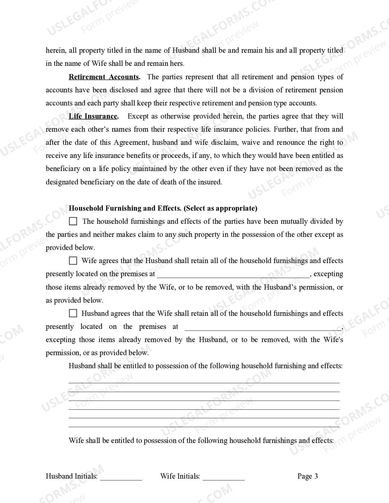 Michigan Separation Agreement Form For Unmarried Couples | US Legal Forms