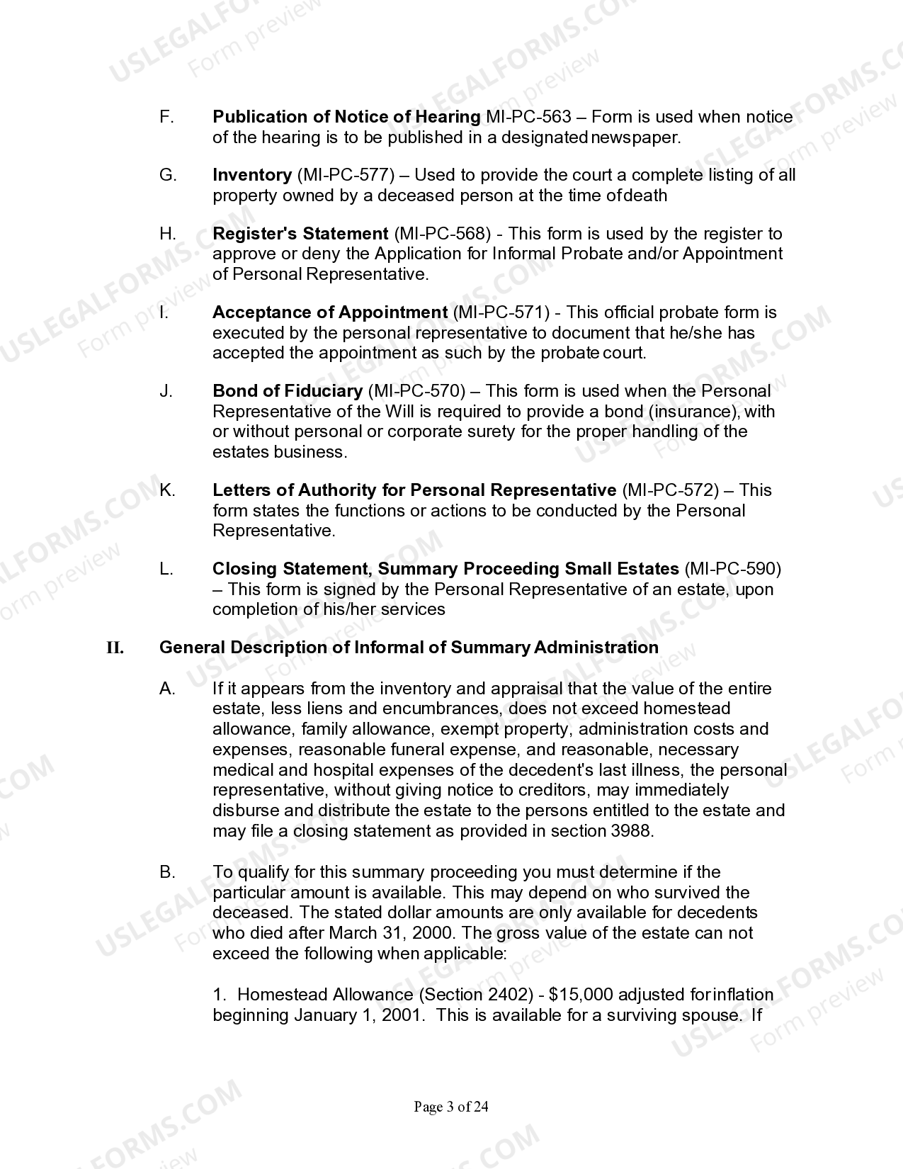 Michigan Small Estate Affidavit Form Pc 598 | US Legal Forms