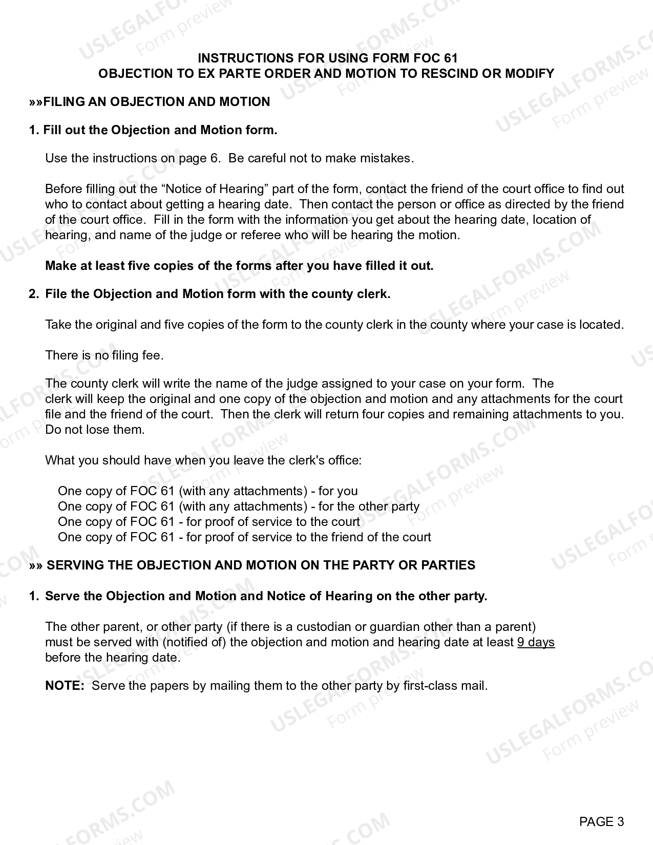 Michigan Objection to Ex Parte Order and Motion to Rescind or Modify ...