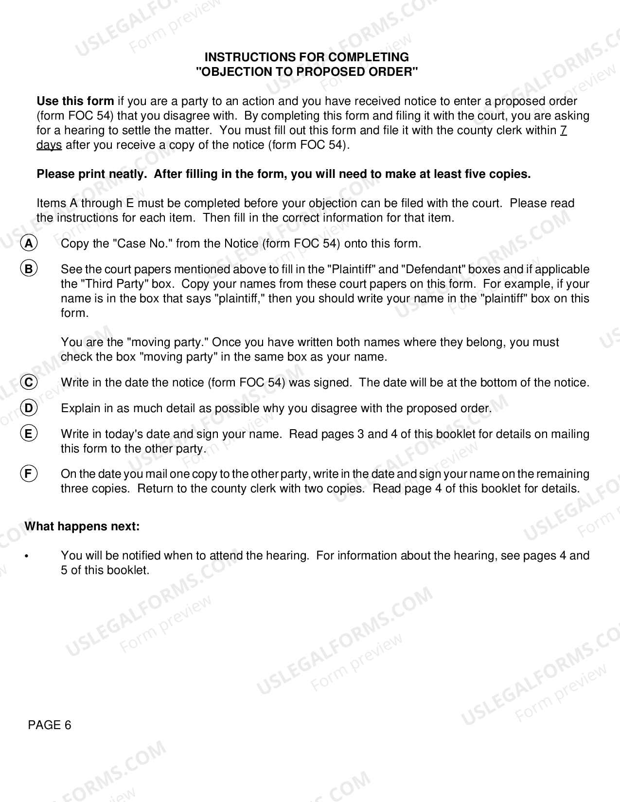 Objection To Proposed Order With A Credit Card US Legal Forms