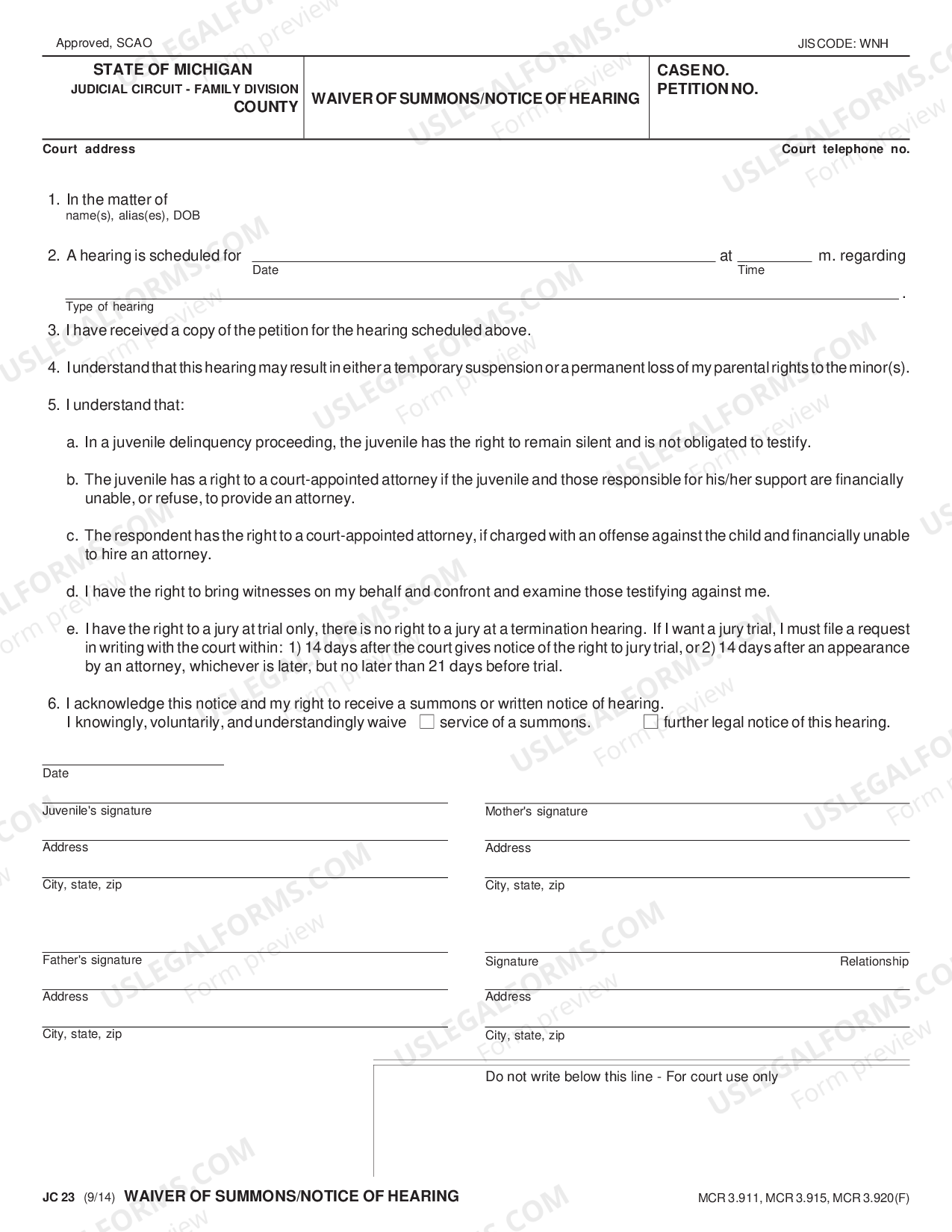 Ssa Waiver Of Timely Written Notice Of Hearing Form | US Legal Forms