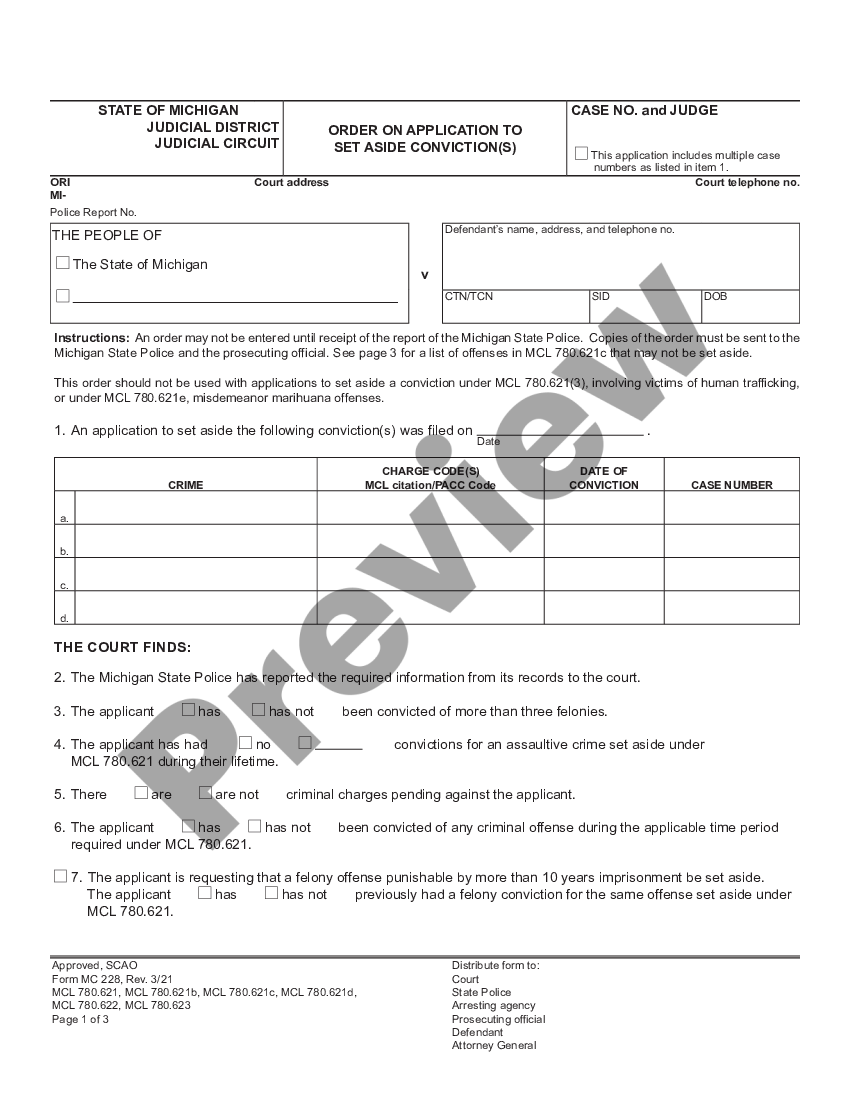 Order To Set Aside Conviction Michigan With Application US Legal Forms Order To Set Aside Conviction Michigan With Application US Legal Forms