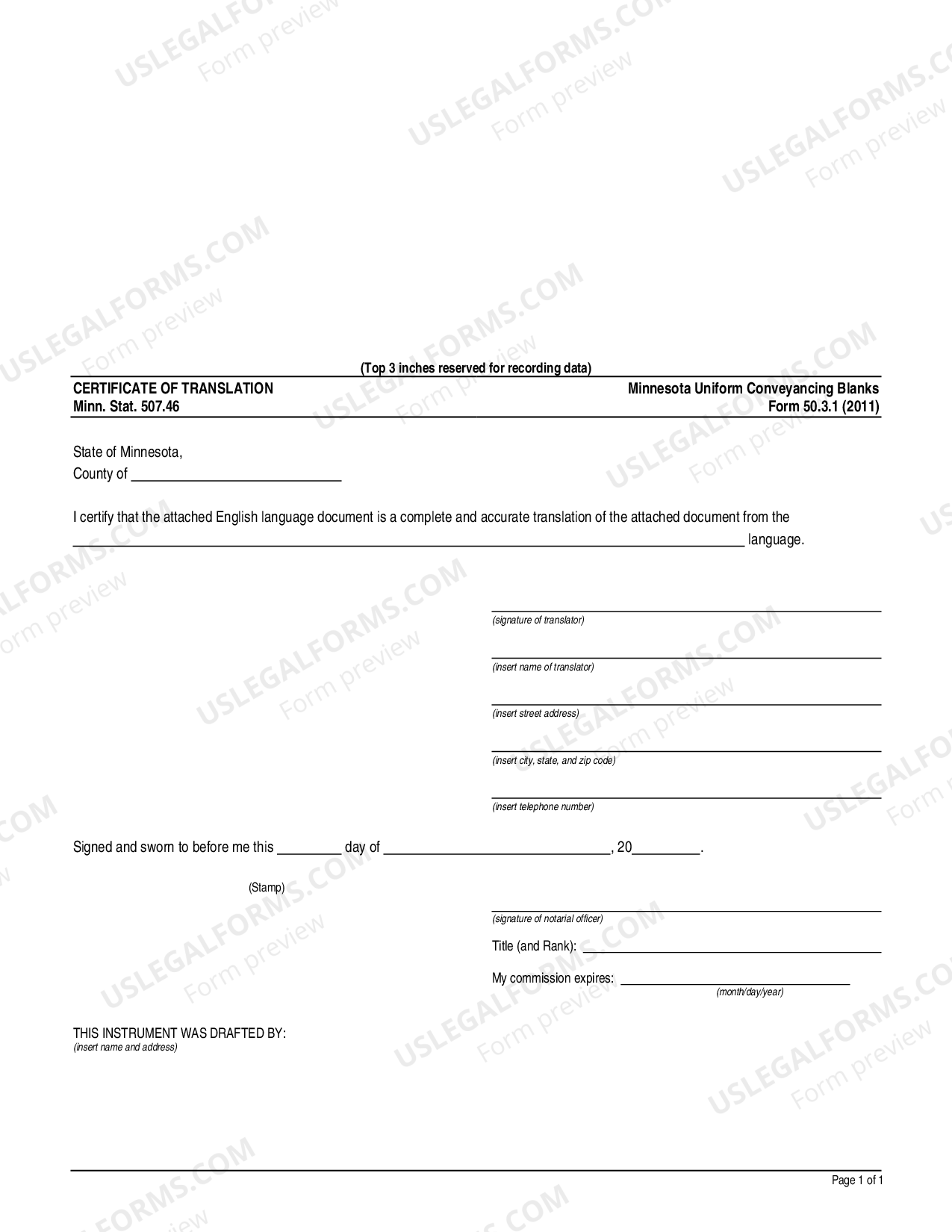 Minnesota Certificate of Translation | US Legal Forms