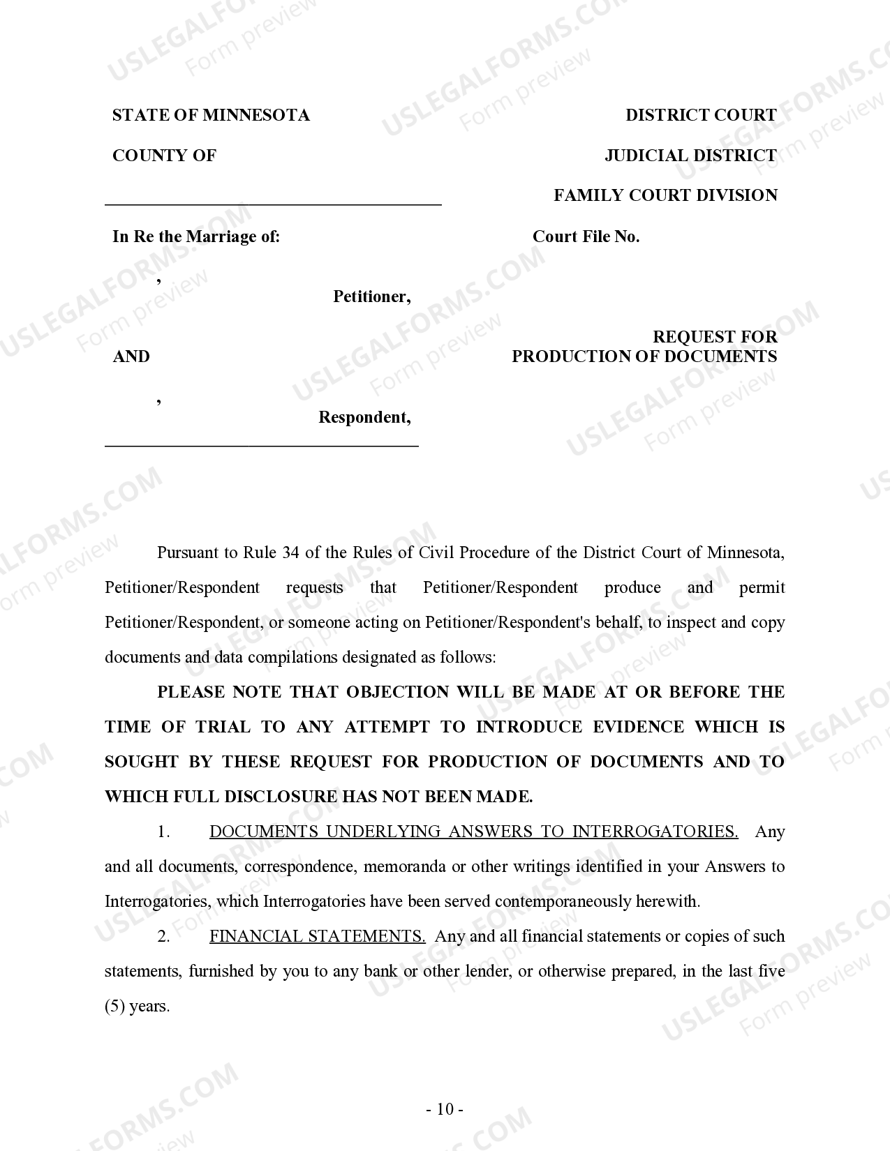 Minnesota Discovery - Interrogatories and Requests for Production for ...