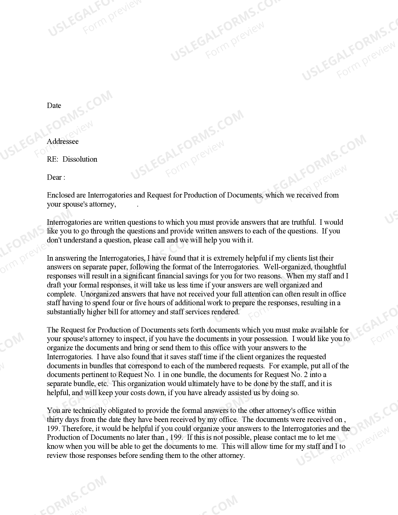 Minnesota Discovery - Letter to client instructing on answering ...