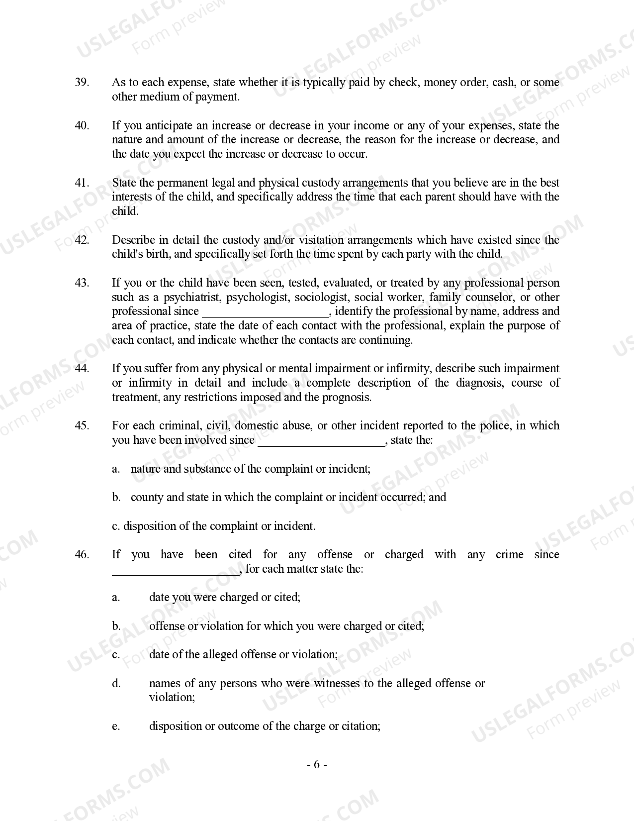 Minnesota Discovery - Interrogatories - Child Custody - Sample Answers ...