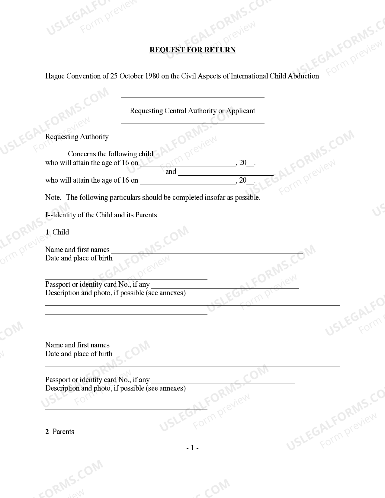 Minnesota Notice of Child Abduction - Request for Return - Child ...
