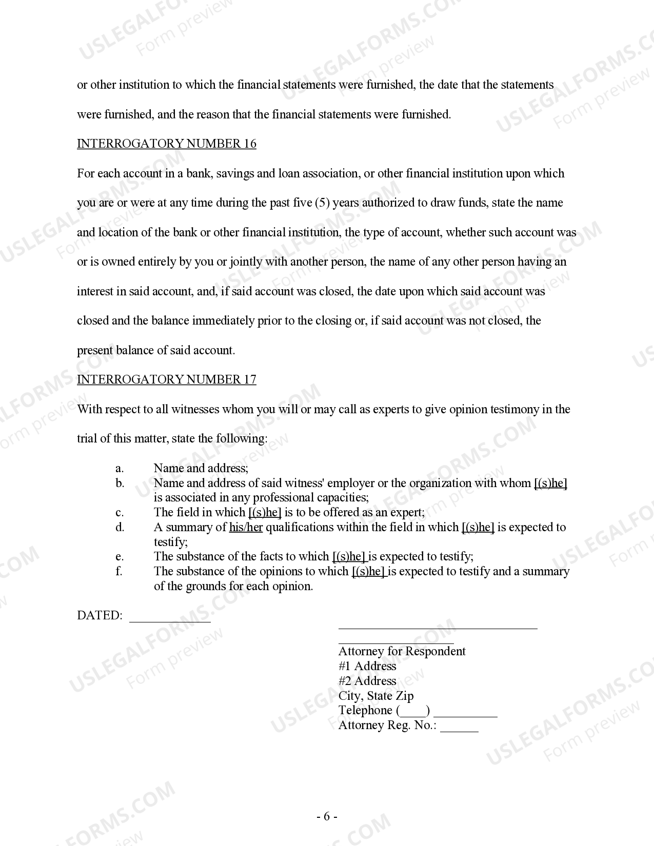 Minnesota Discovery - Model Interrogatories in Family Law Matter | US ...