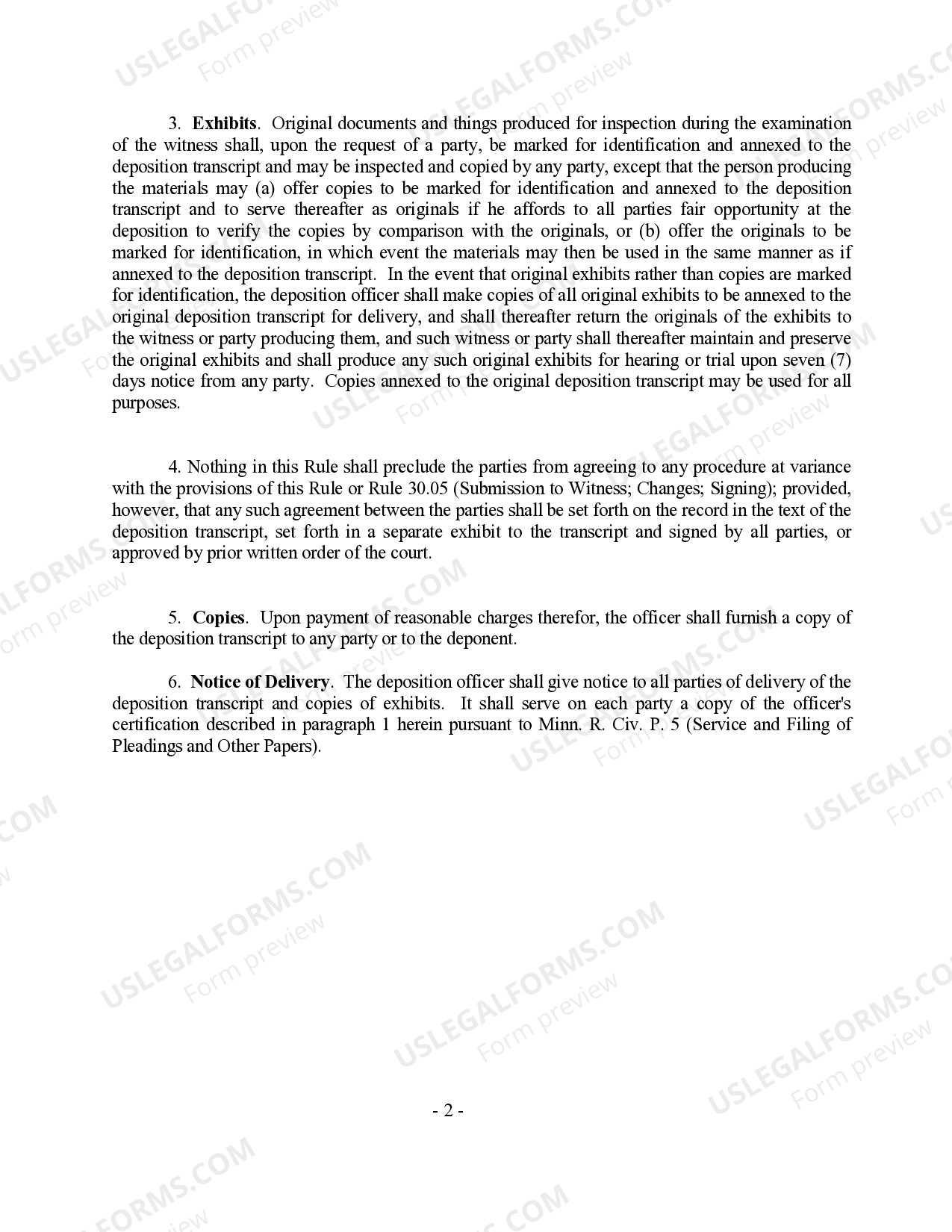 Minnesota Corporate Deposition Check List | US Legal Forms