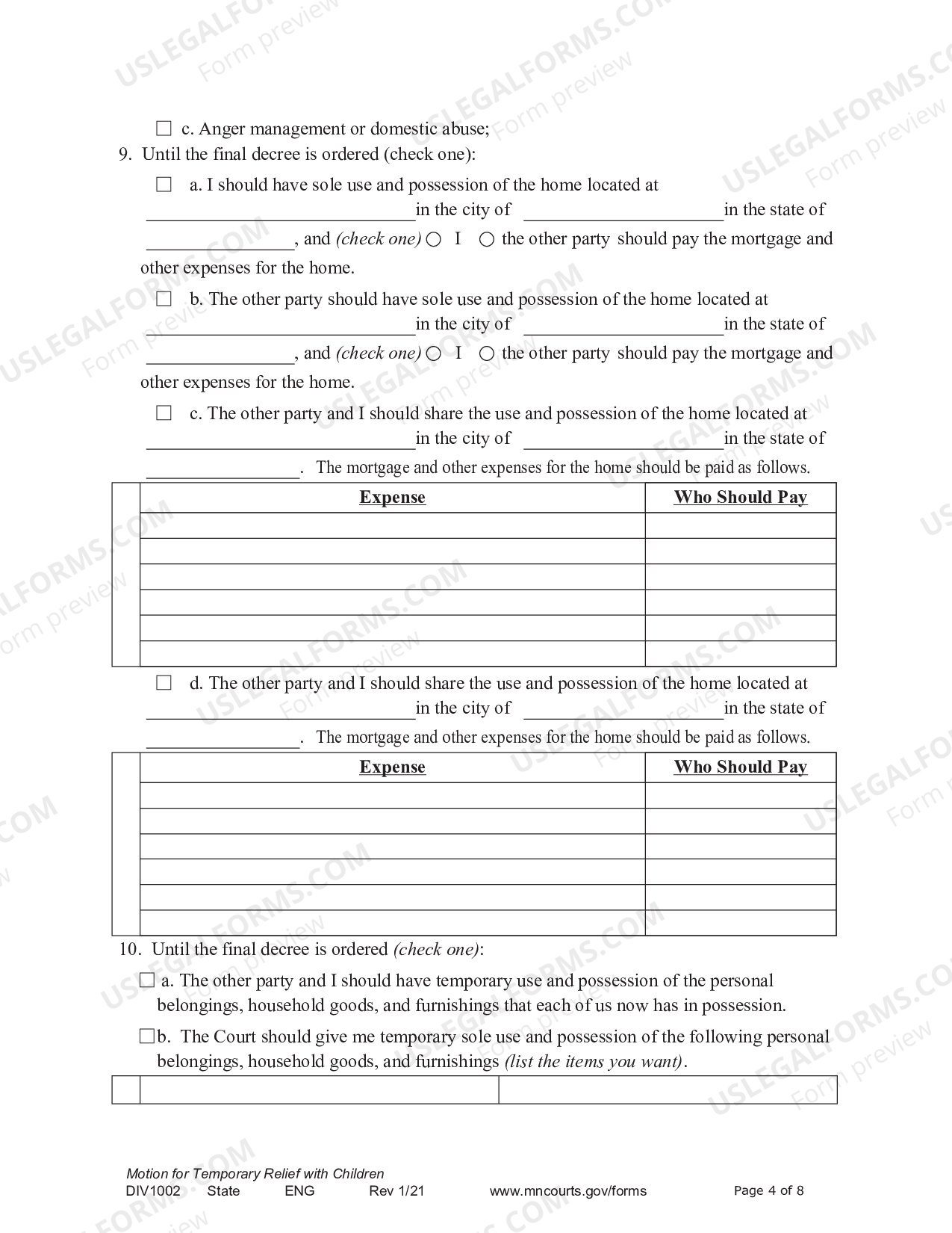 Minnesota Notice of Motion and Motion for Temporary Relief with ...