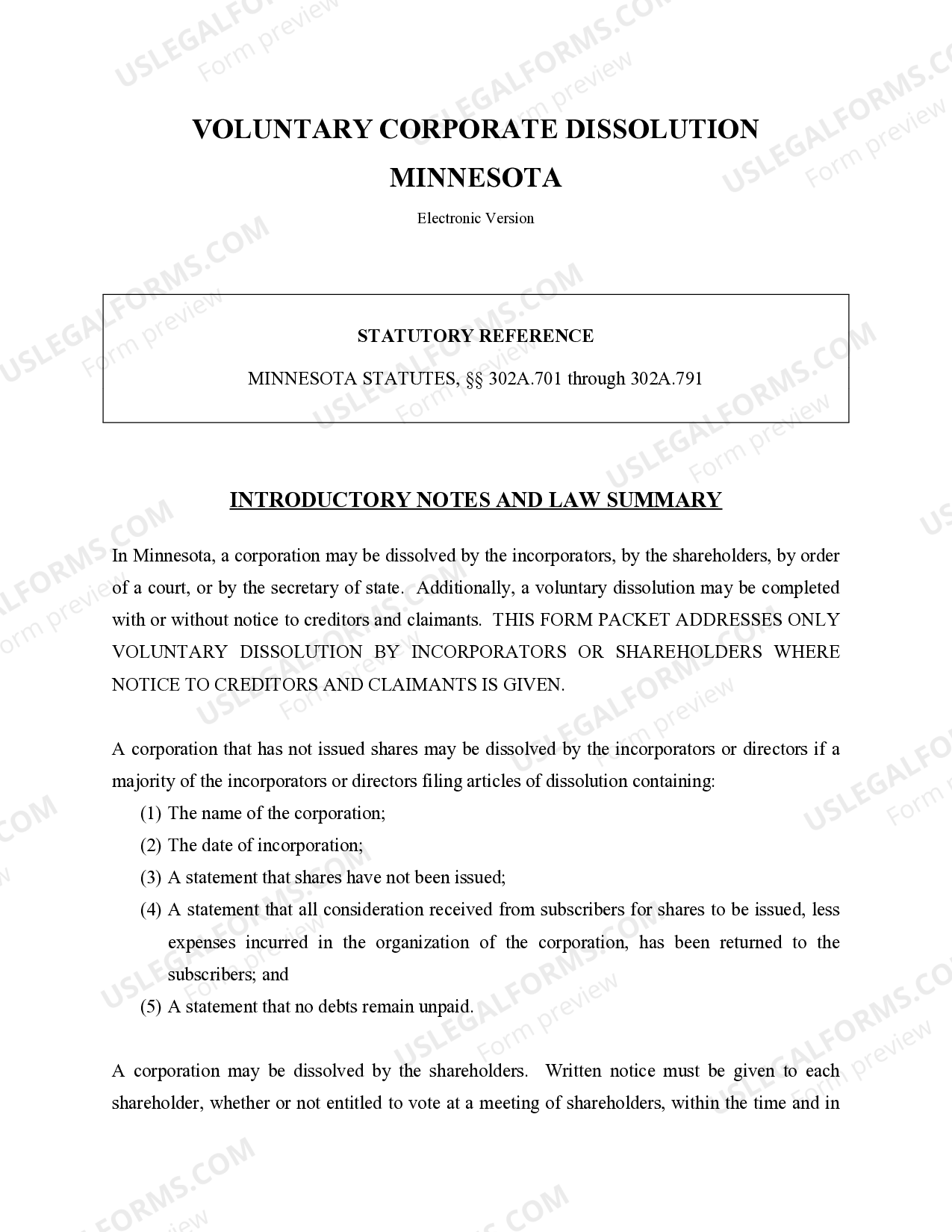 Minnesota Dissolution Package to Dissolve Corporation - Dissolution ...