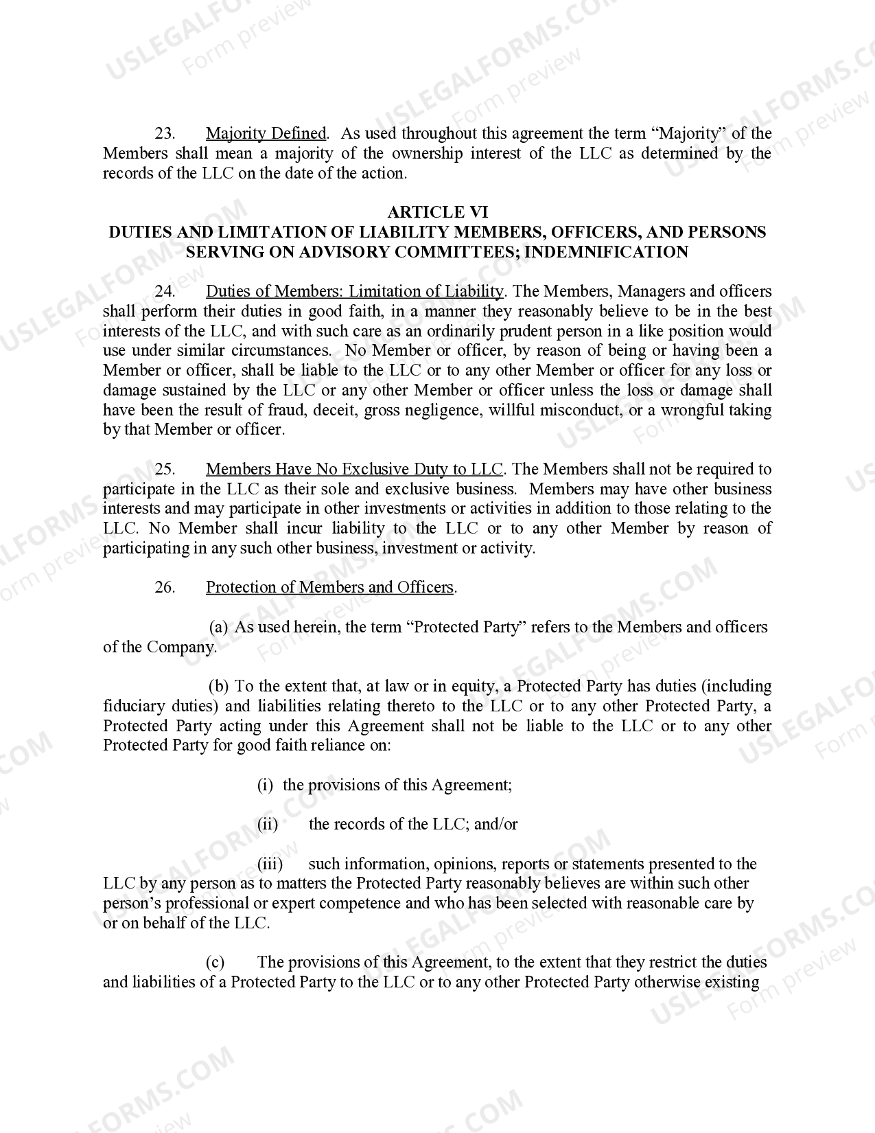 Missouri Limited Liability Company LLC Operating Agreement - Missouri ...