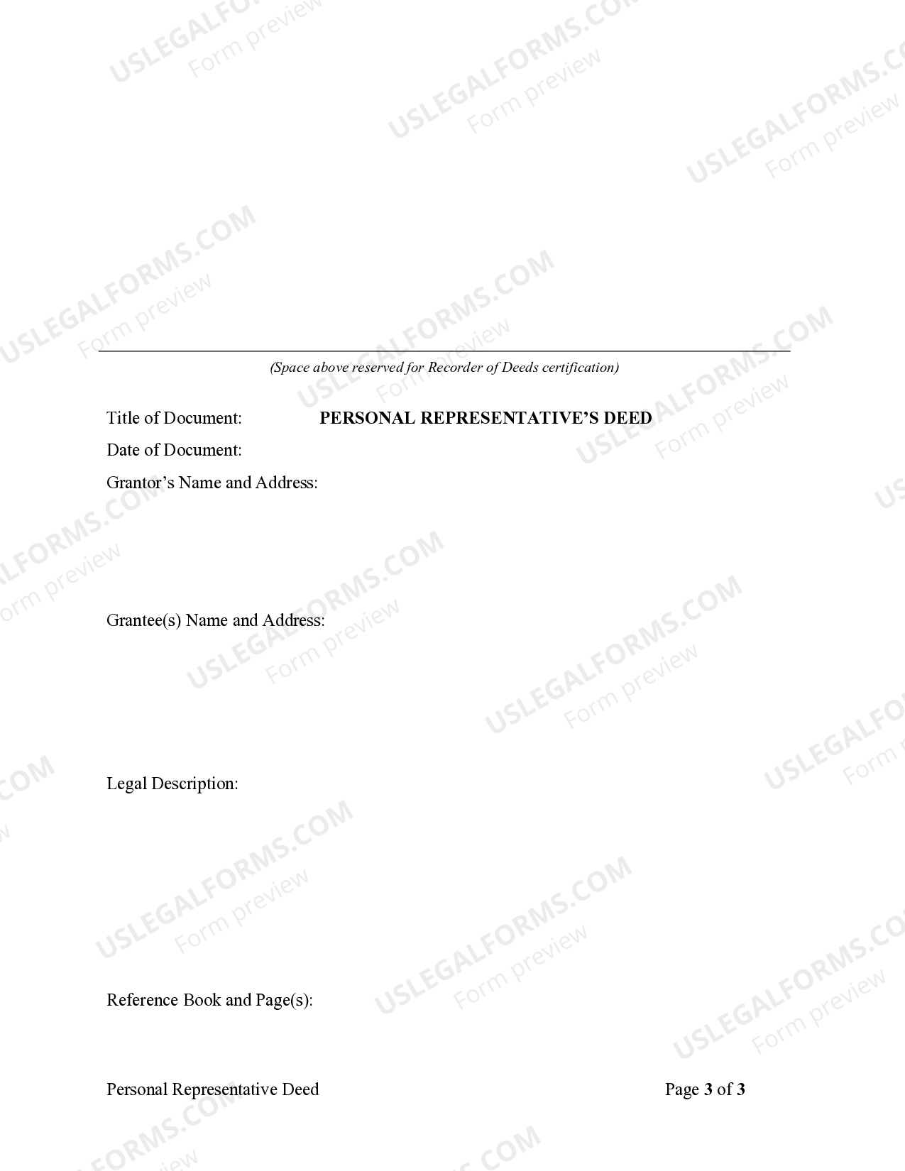 Missouri Personal Representative's Deed to Individual - Personal Representative Deed | US Legal ...