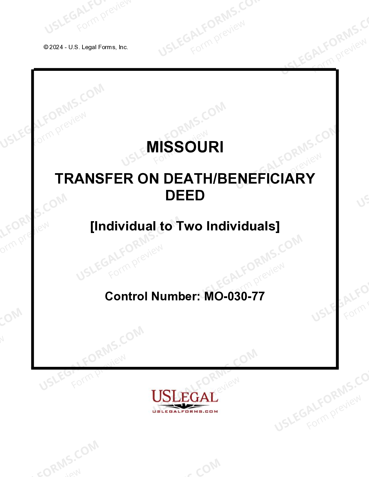 Missouri Transfer on Death Deed or TOD - Deed Beneficiary | US Legal Forms