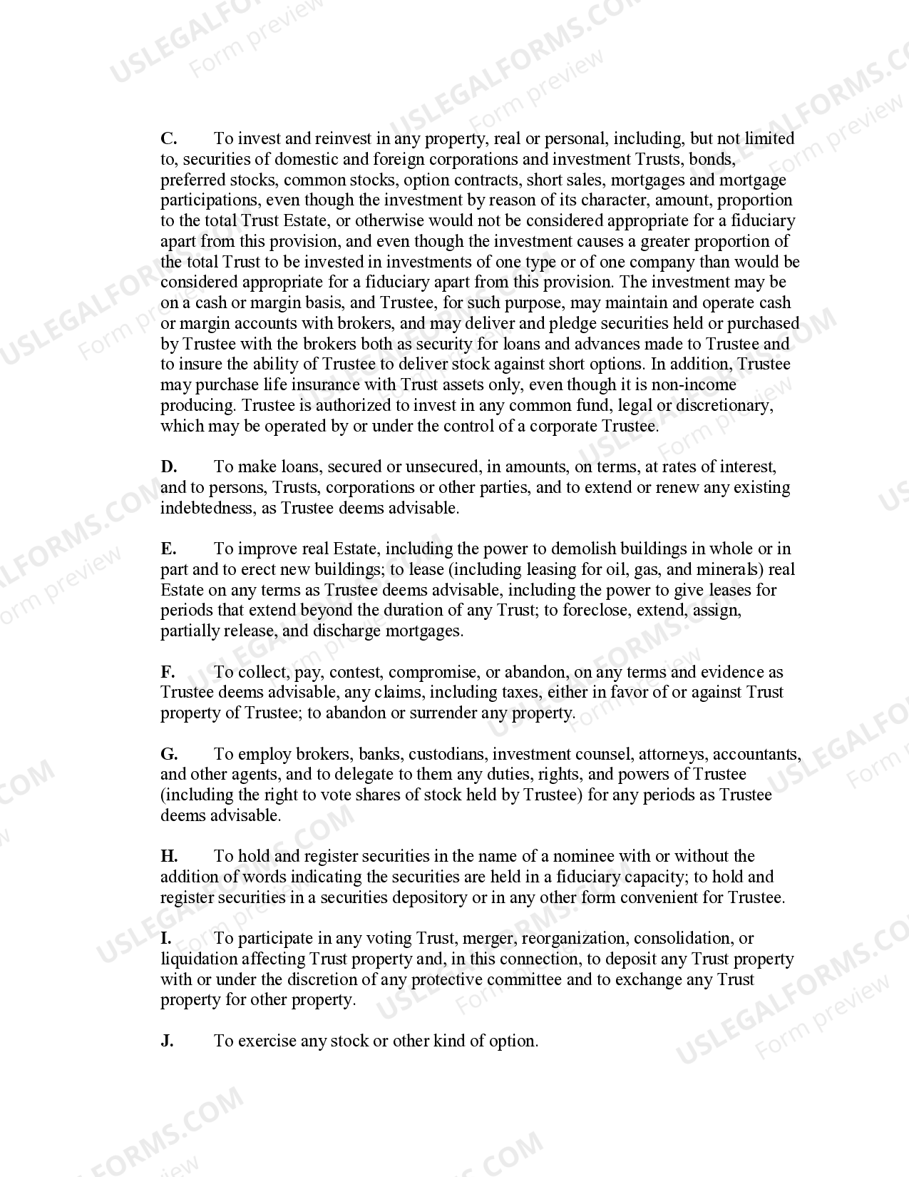 Irrevocable Trust With Spendthrift Provision