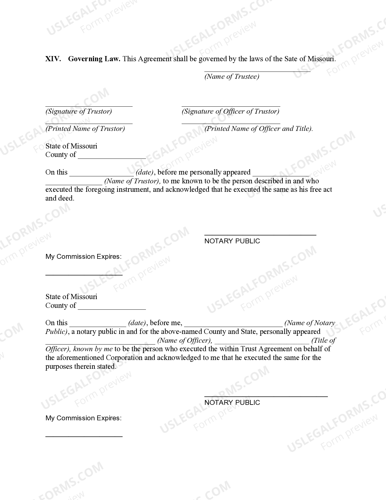 Irrevocable Trust With Spendthrift Provision