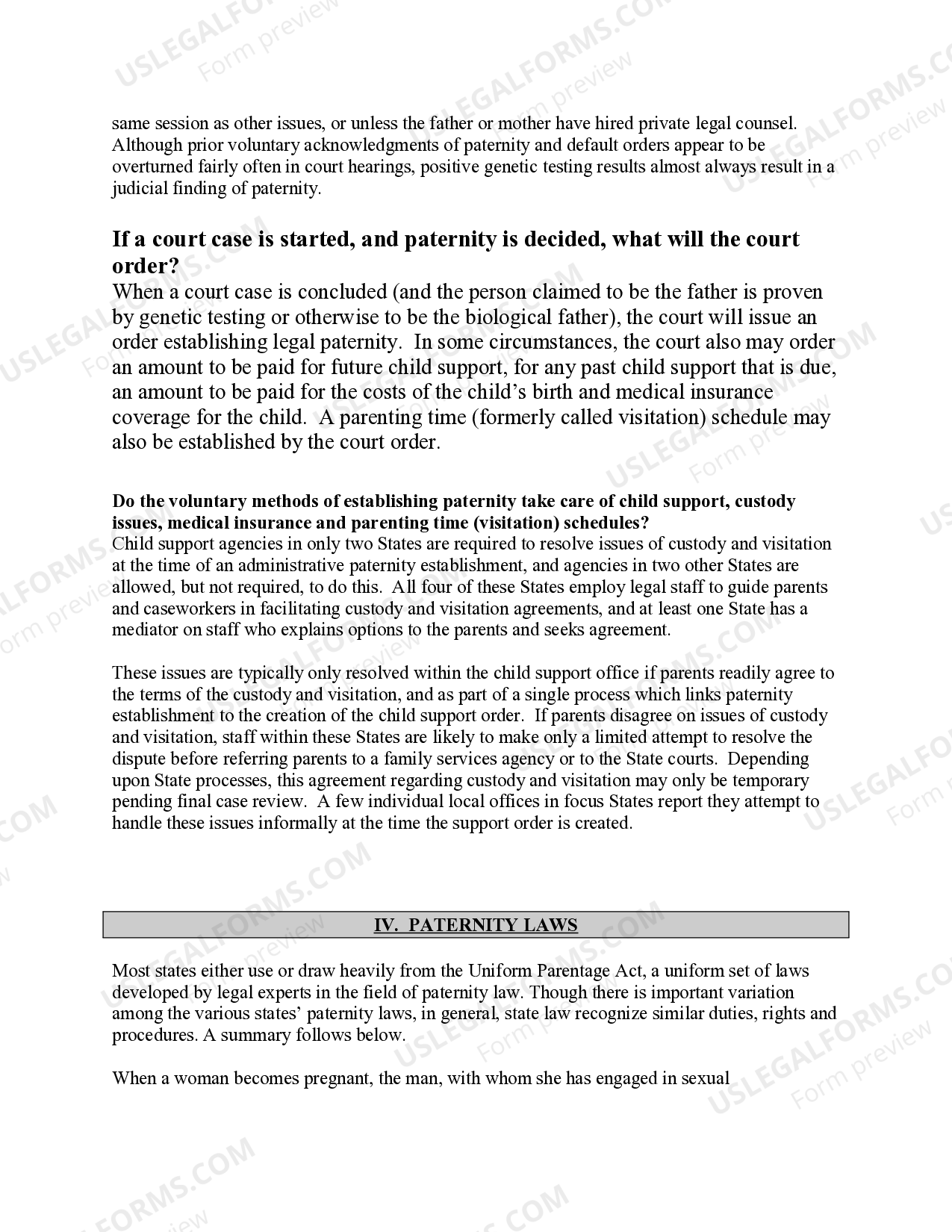 Missouri Paternity Law and Procedure Handbook - Missouri Law | US Legal ...