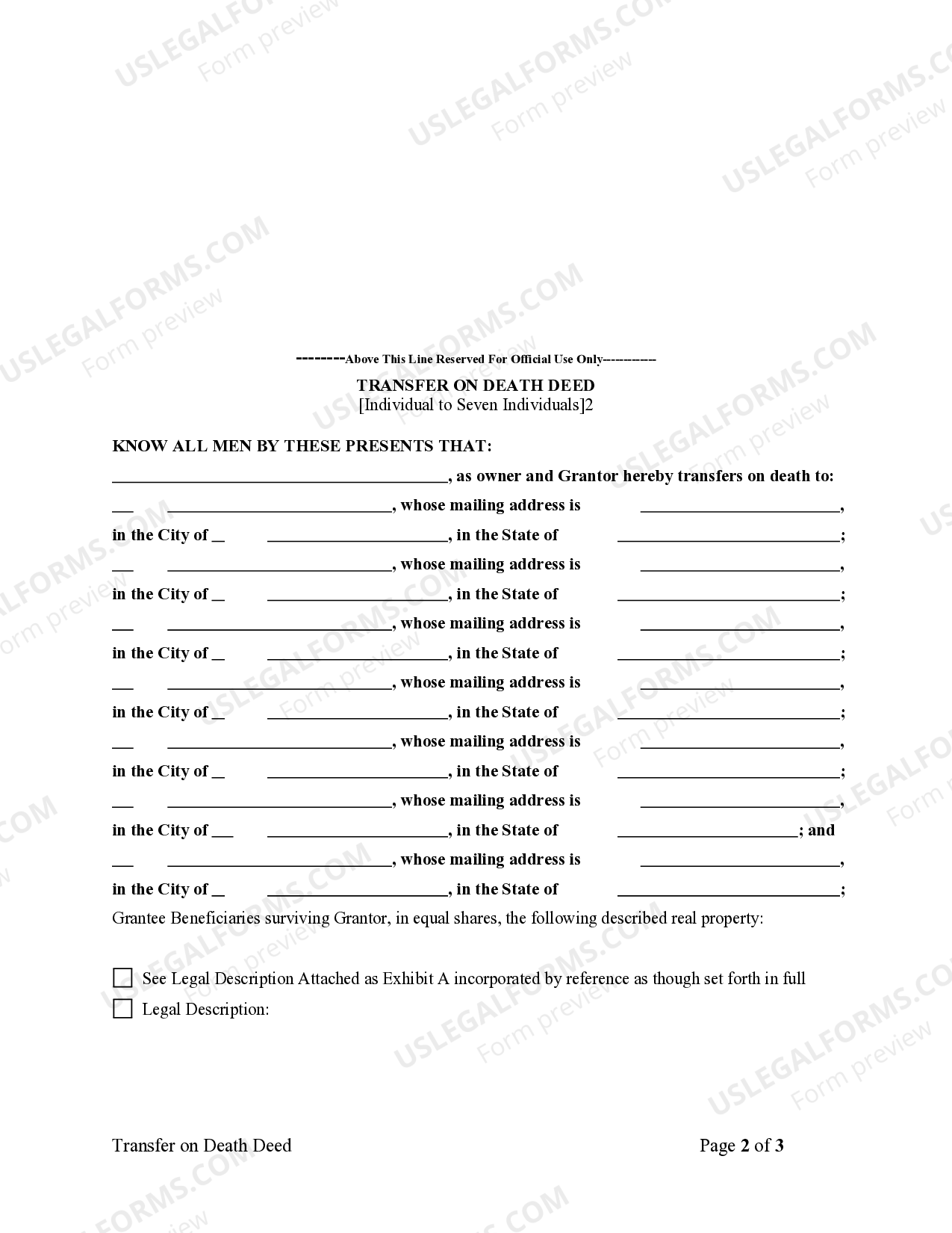 Missouri Transfer on Death Deed or TOD - Beneficiary Deed for ...